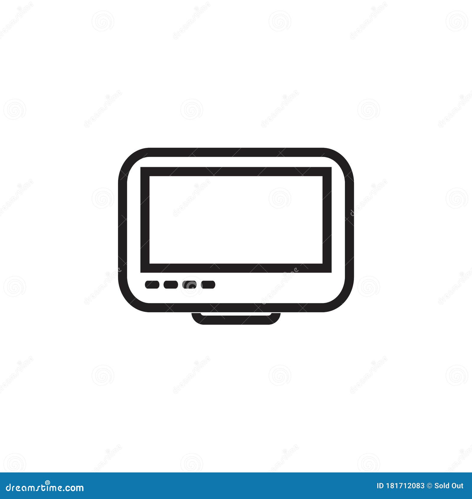 Monitor Led Flat Icon Vector Illustration Stock Vector - Illustration ...
