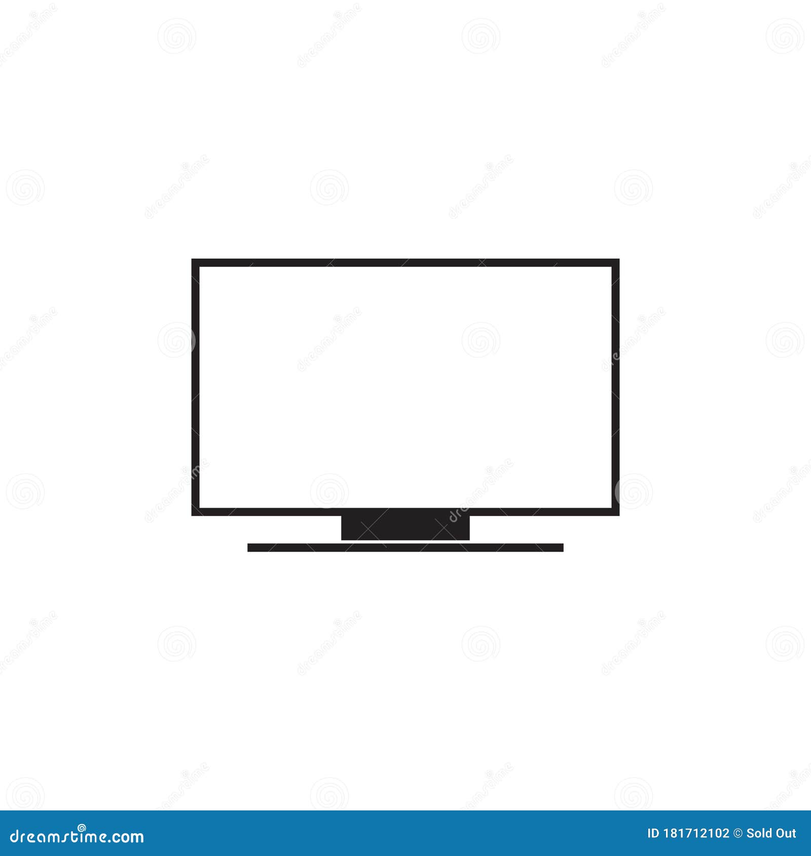 Monitor Led Flat Icon Vector Illustration Stock Vector - Illustration ...