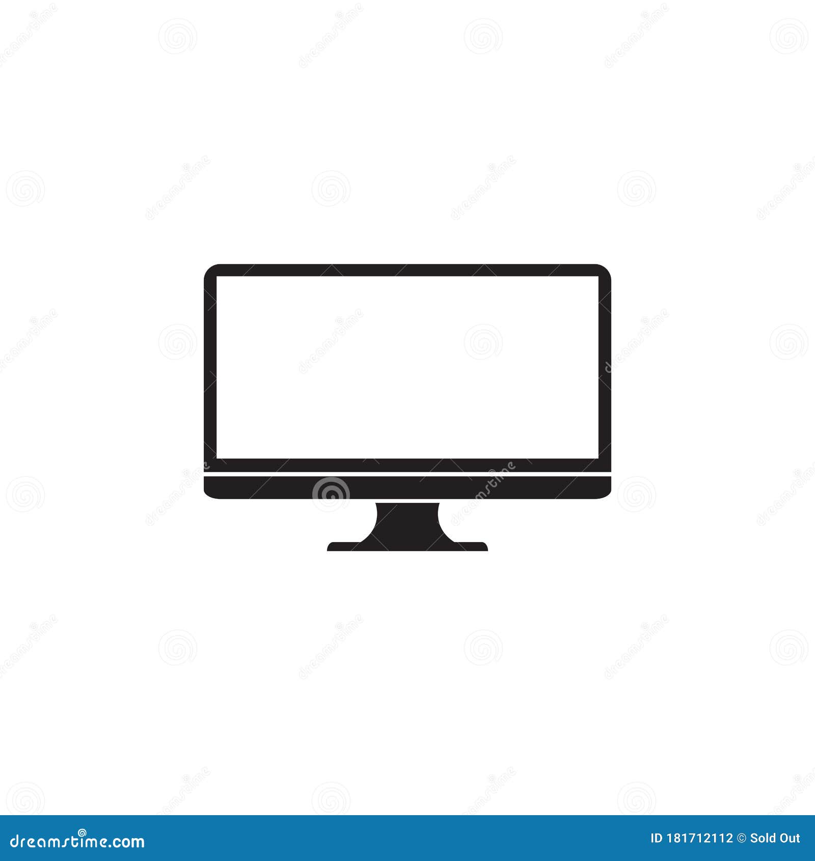 Monitor Led Flat Icon Vector Illustration Stock Vector - Illustration ...