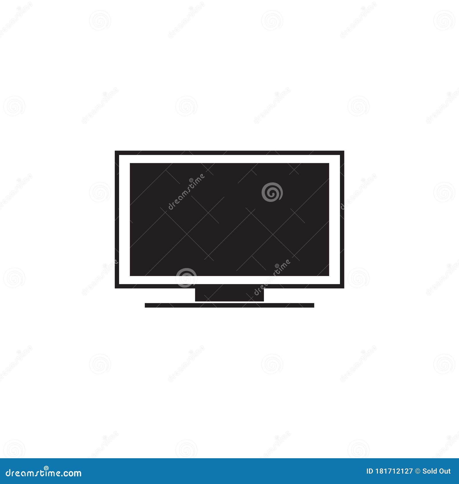 Monitor Led Flat Icon Vector Illustration Stock Vector - Illustration ...