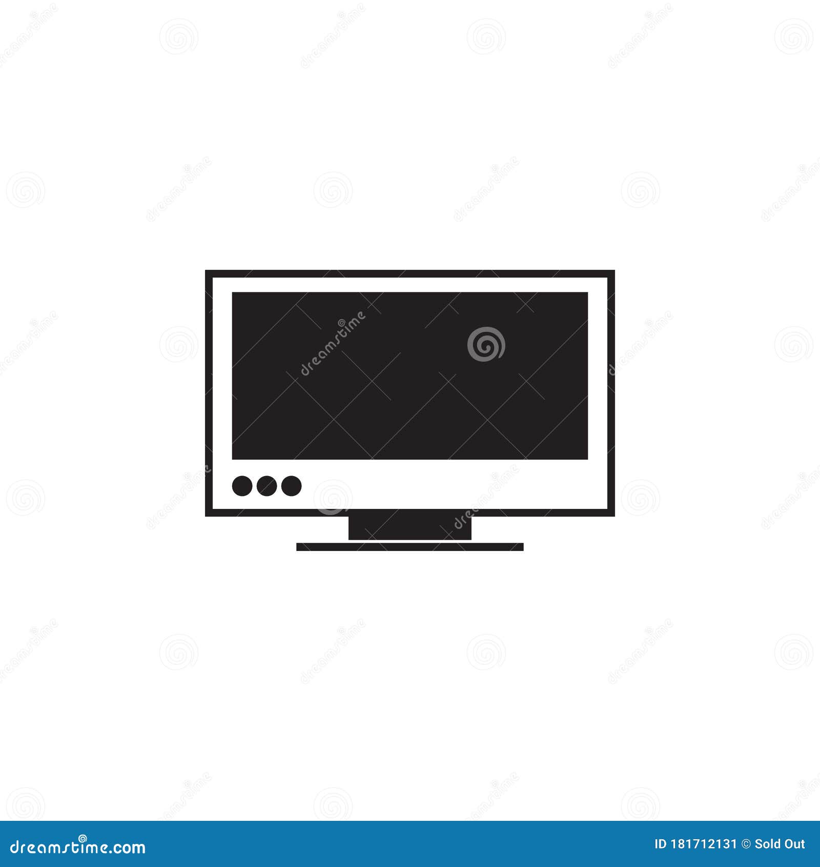 Monitor Led Flat Icon Vector Illustration Stock Vector - Illustration ...