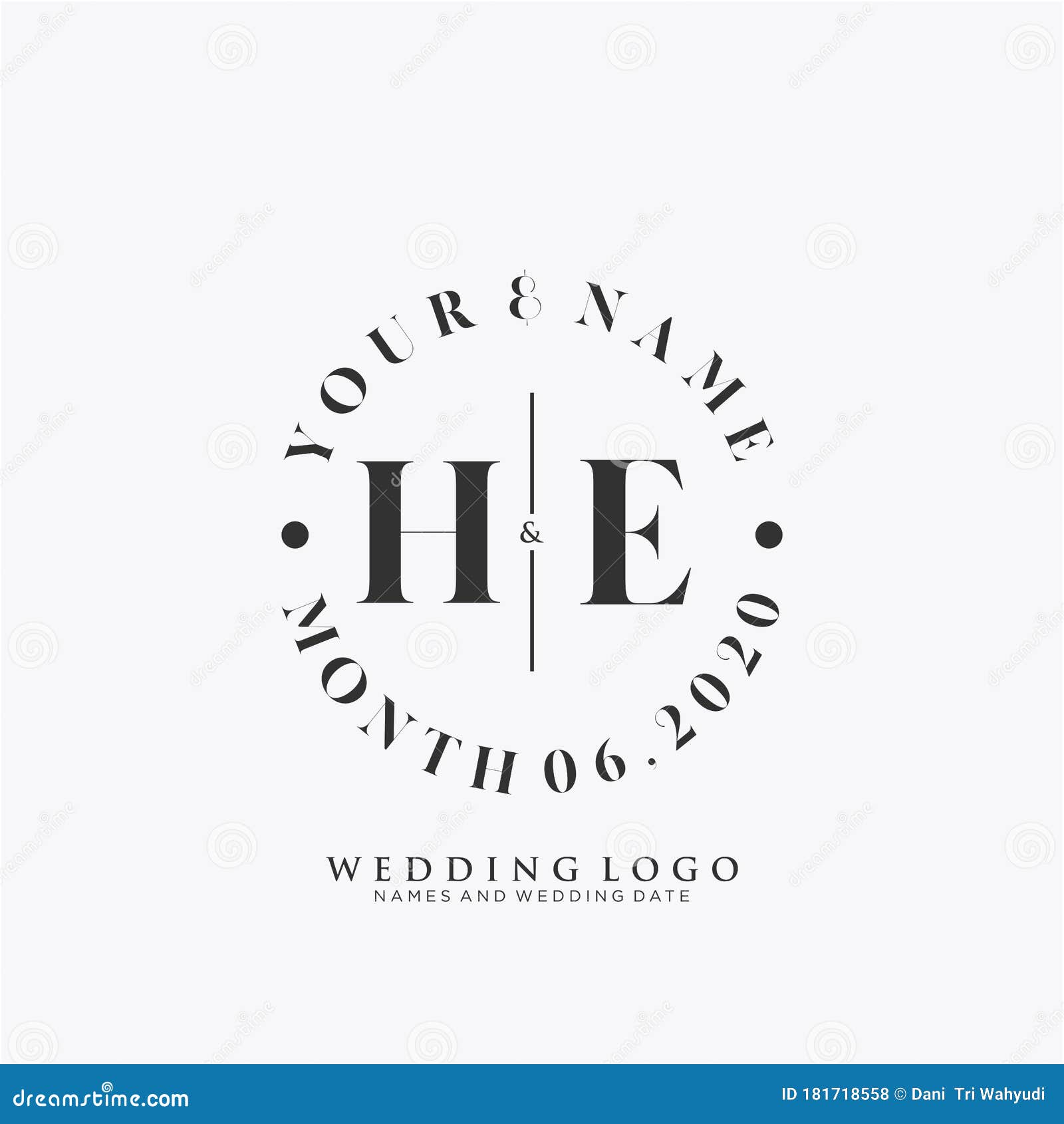 He Initial Beauty Monogram and Elegant Stock Vector - Illustration of ...