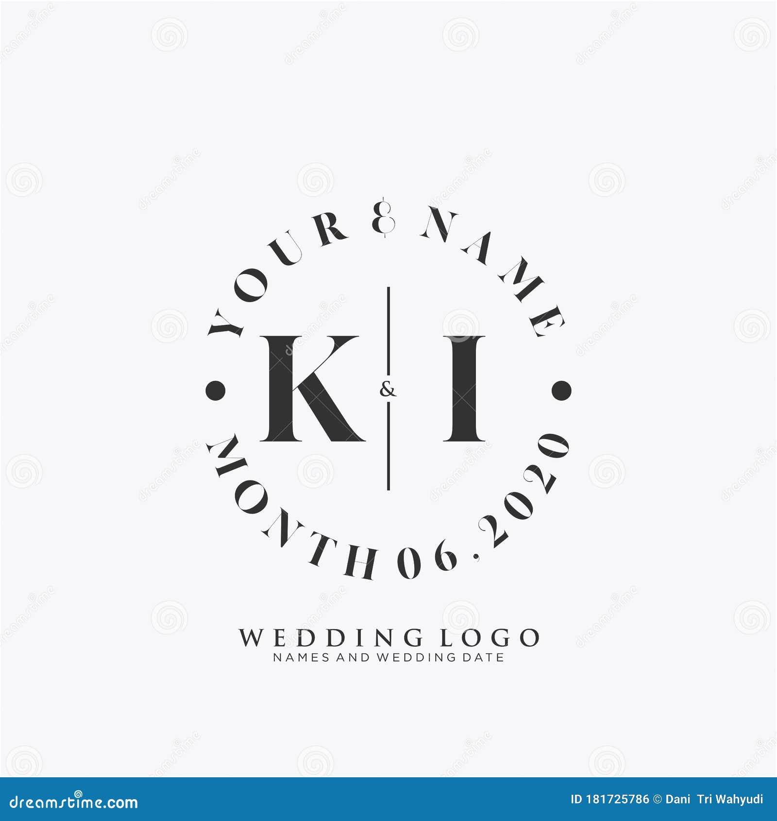 KI Initial Beauty Monogram and Elegant Stock Vector - Illustration of ...