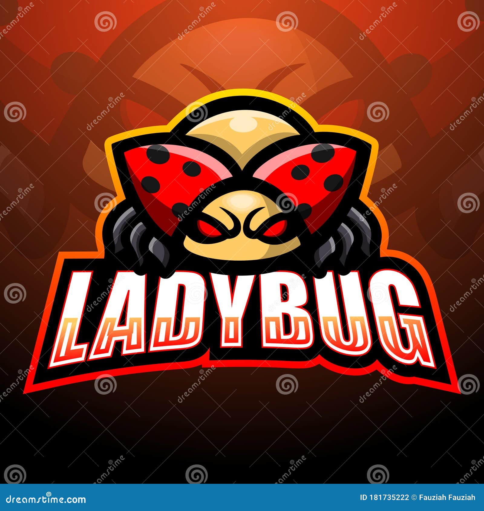Angry Lady Bugs Mascot Logo Cartoon Vector | CartoonDealer.com #196004007