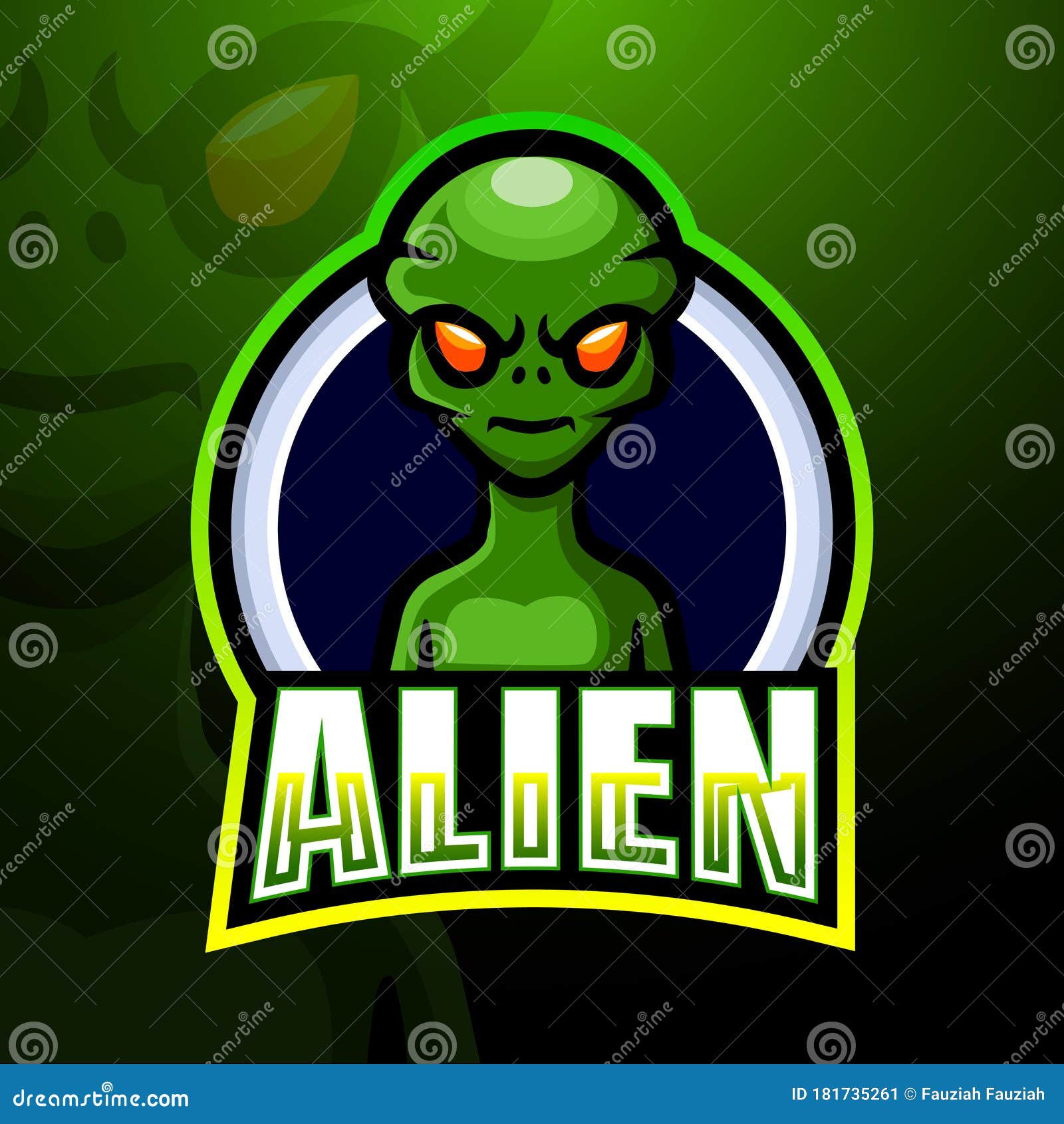 Alien Mascot Esport Logo Design Stock Vector - Illustration of fiction ...