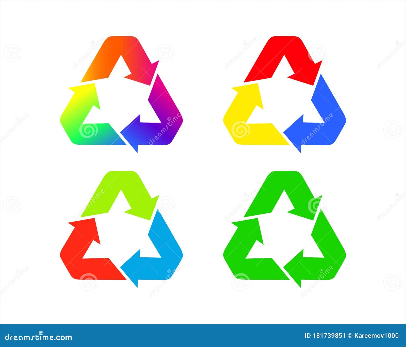 Colorful Recycle Symbols Set, Good for Label Designs. Stock Vector ...