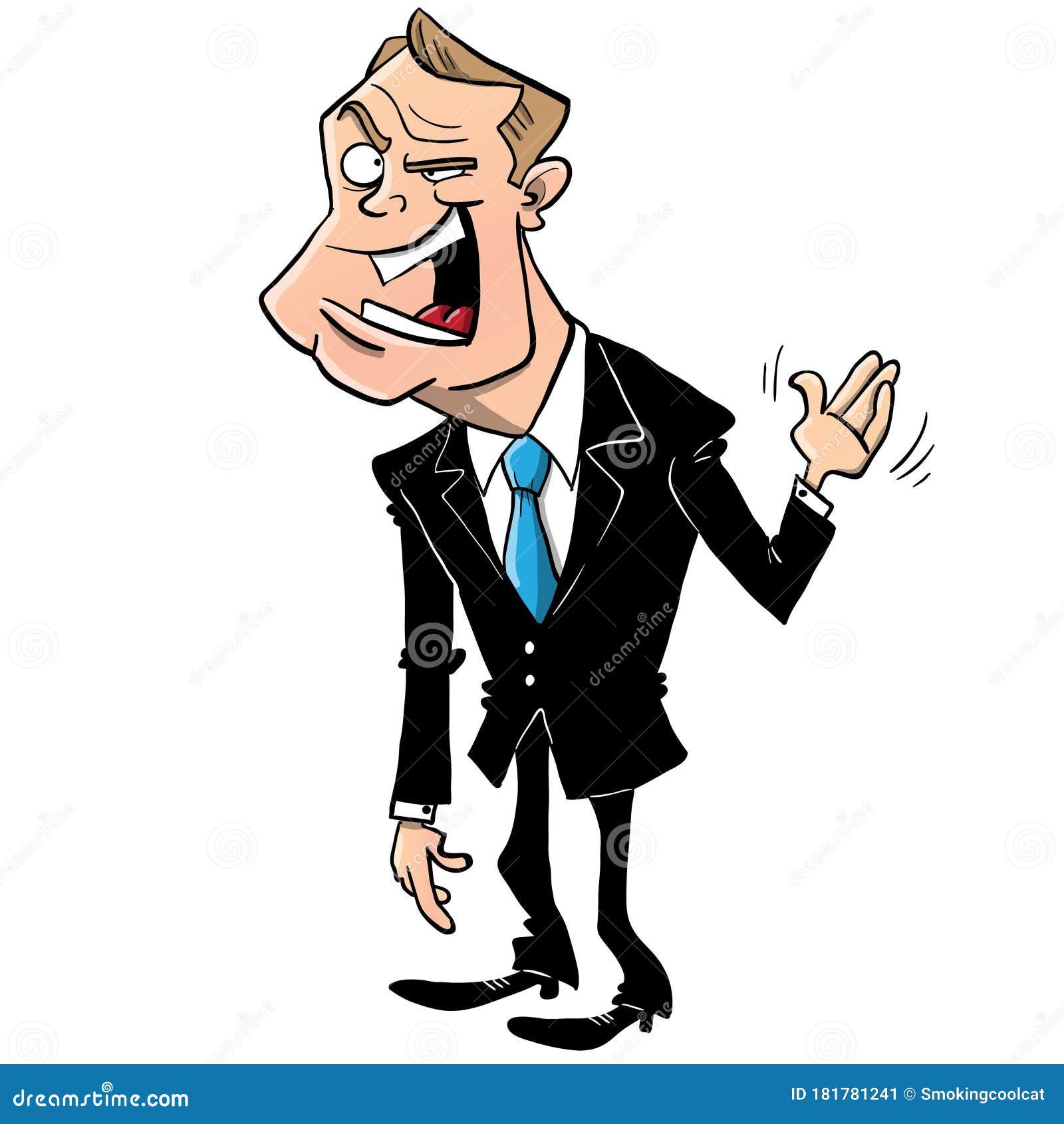 Man in Suit and Tie Greeting Saying Hello Stock Illustration ...