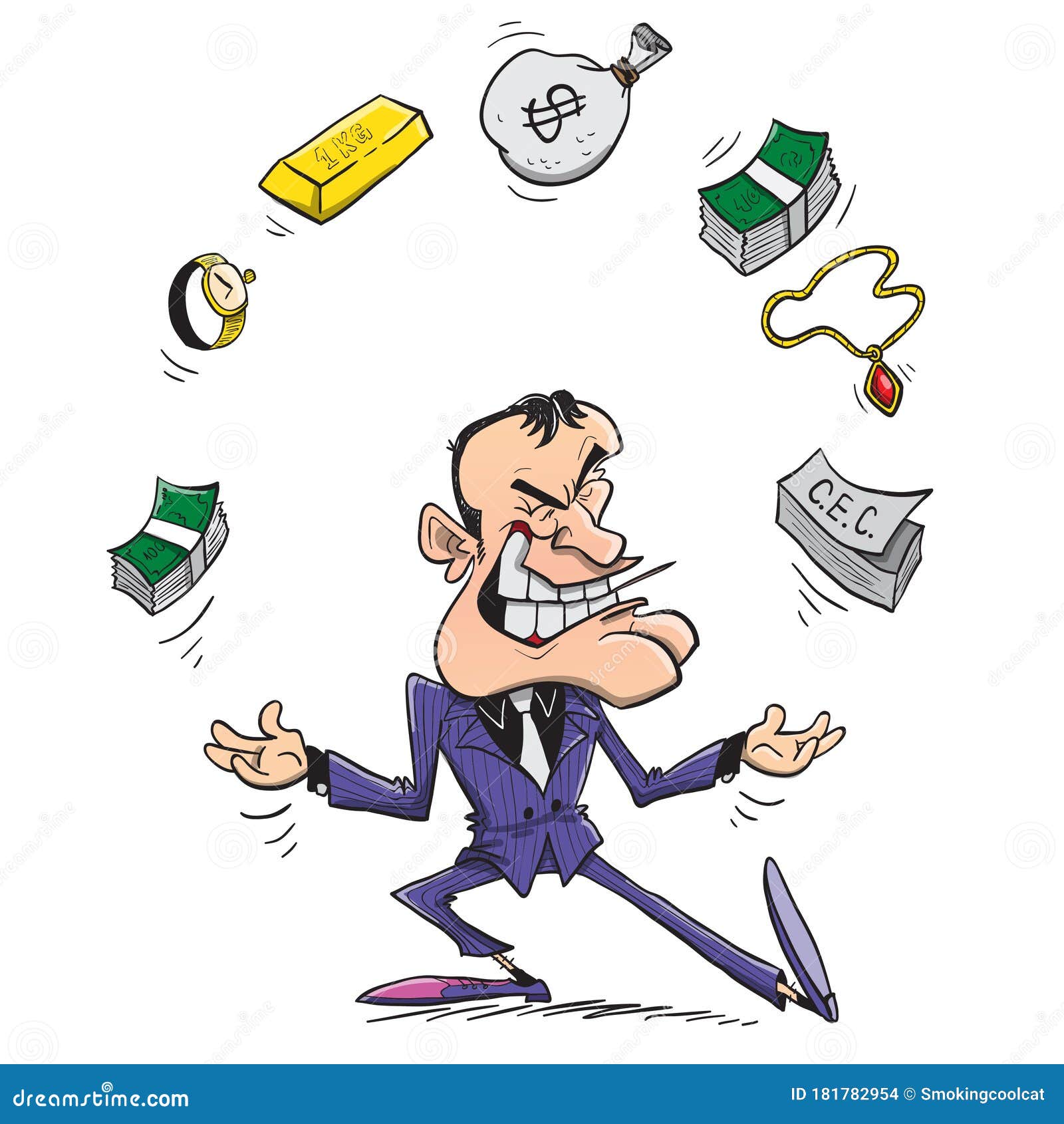 Elegant Gangster or Businessman Having Lots of Money and Riches Stock ...