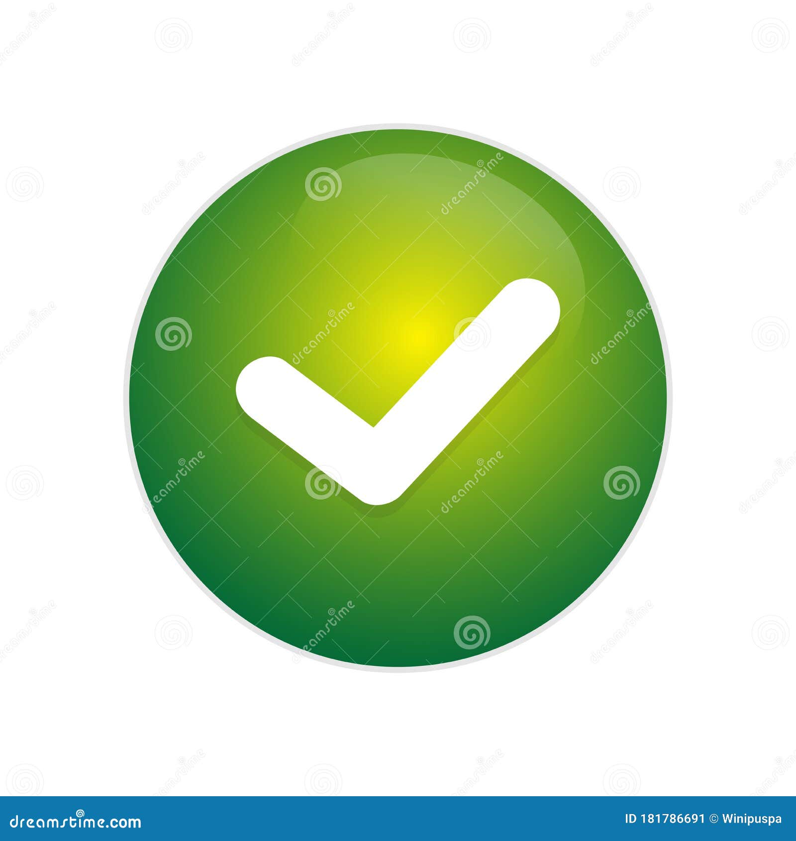 Tick Button. stock vector. Illustration of accept, approved - 181786691