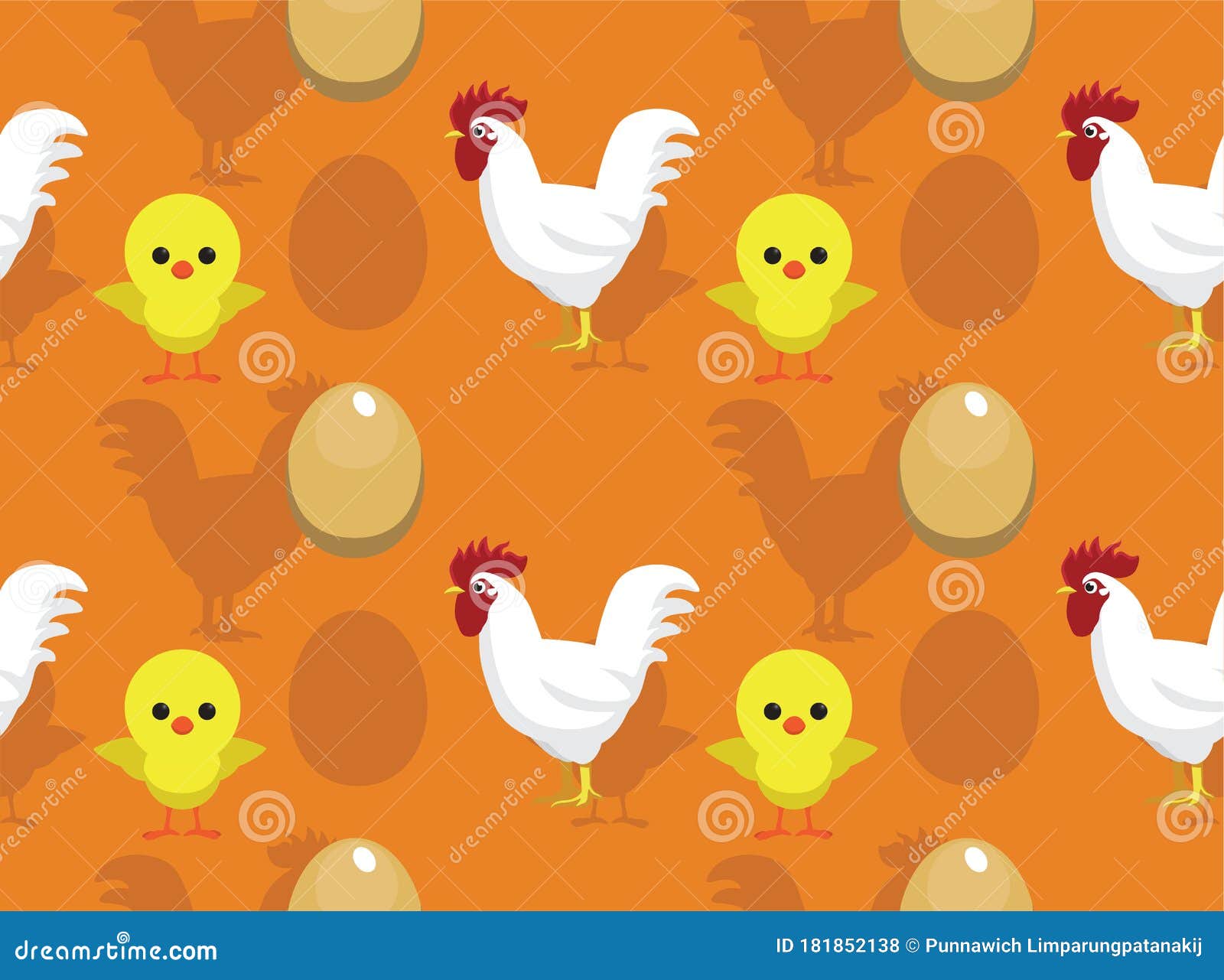 Chicken Hen Life Cycle Cartoon Vector Seamless Background Wallpaper-01 ...