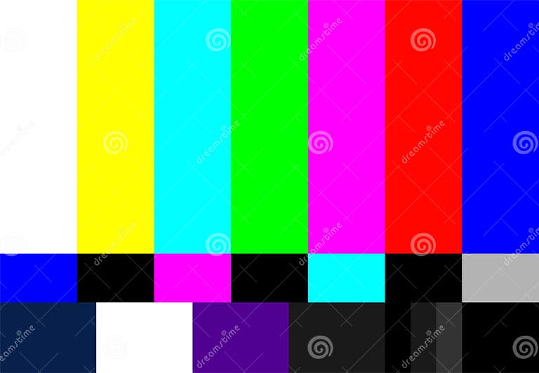 TV Colour Bars Test Card Screen. SMPTE Television Color Test ...