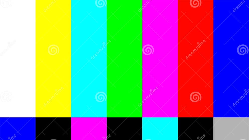 TV Colour Bars Test Card Screen. SMPTE Television Color Test ...
