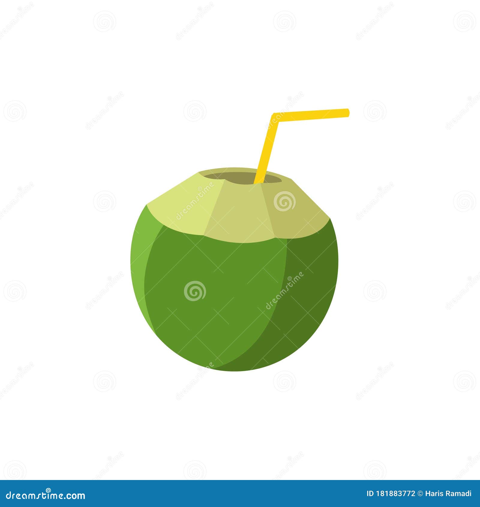 Illustration of Green Coconut, Fresh and Natural with a Green Color ...