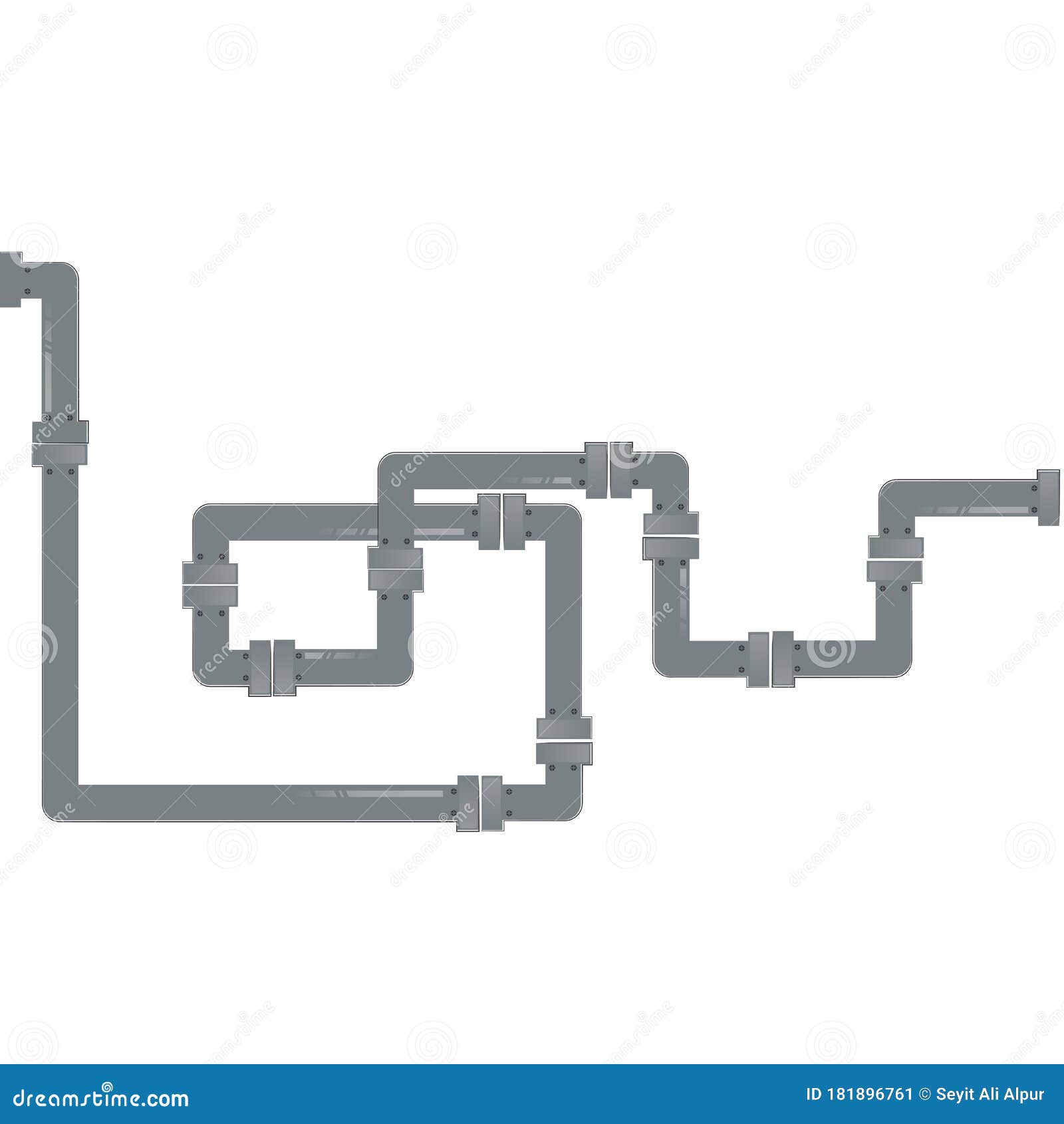 Vector plumbing pipes stock vector. Illustration of plumbing - 181896761