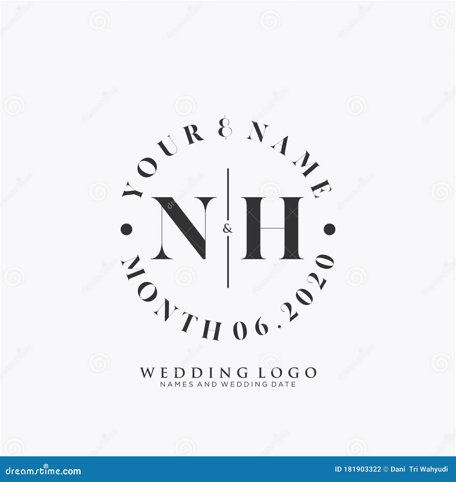 NH Initial Beauty Monogram and Elegant Stock Vector - Illustration of ...