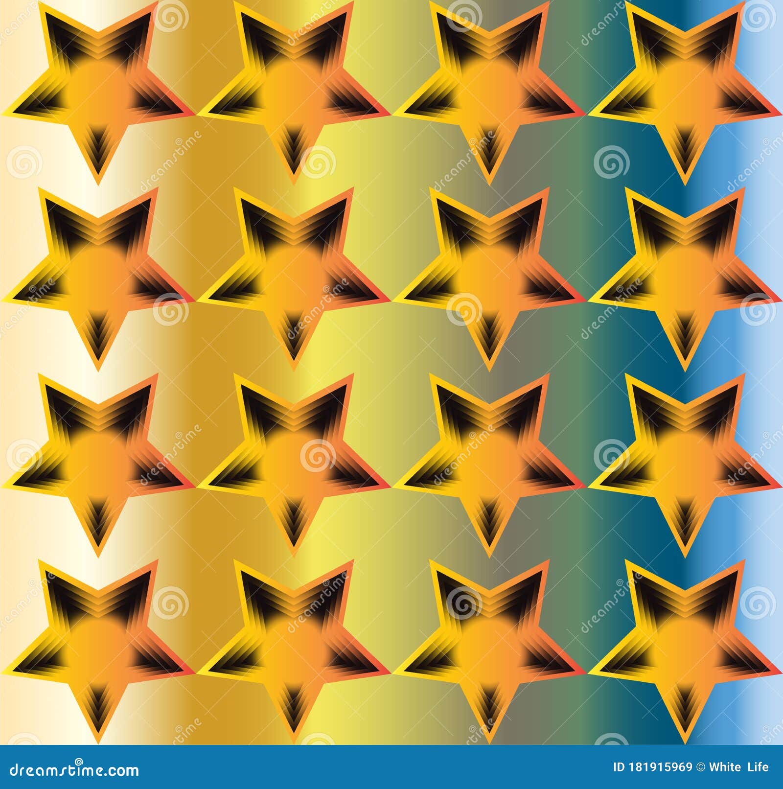 Shining Yellow Stars Texture Over Faded Multi Color Stock Illustration ...