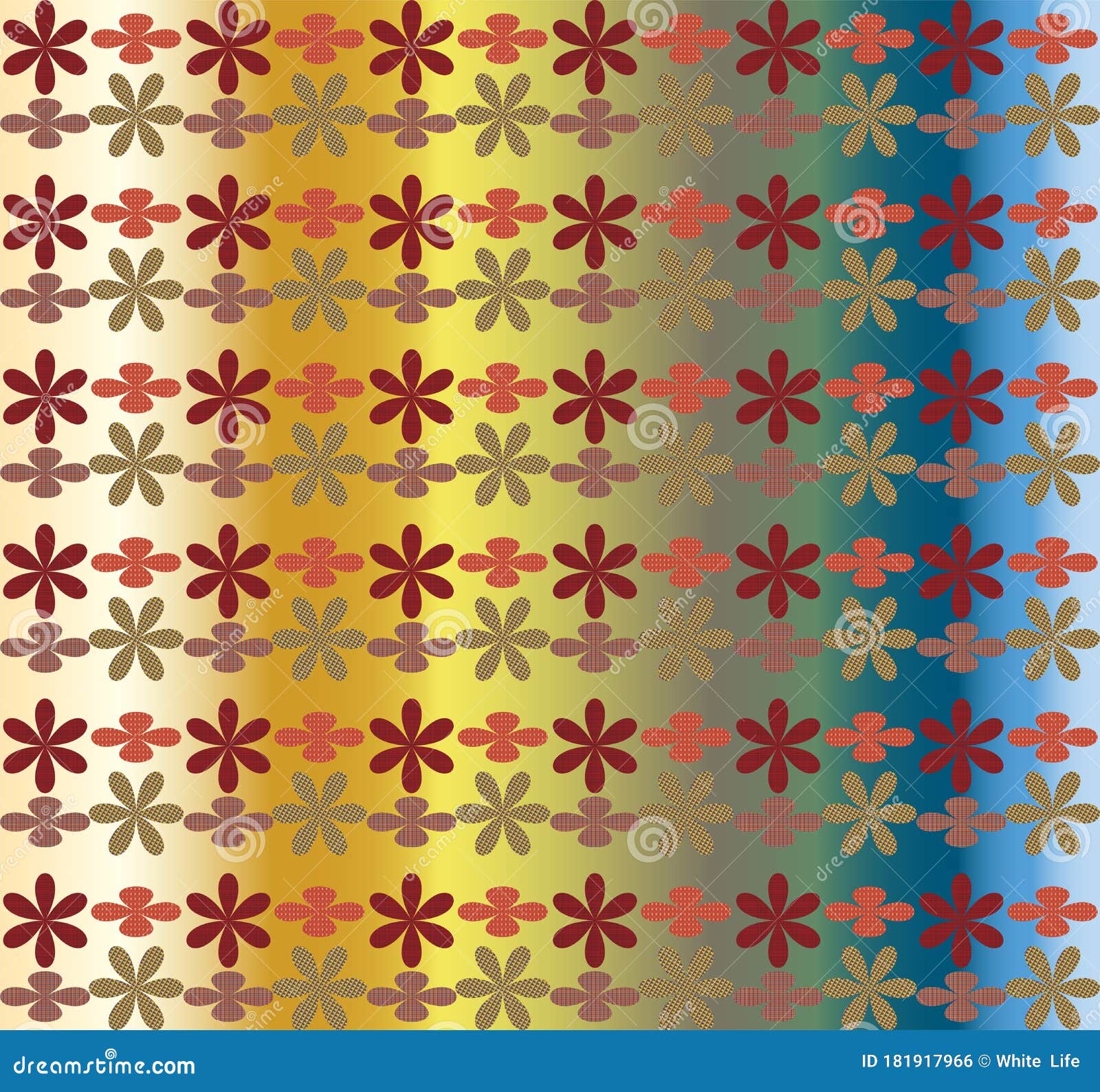 Colorful Flowers Pattern Over Faded Background Stock Illustration ...