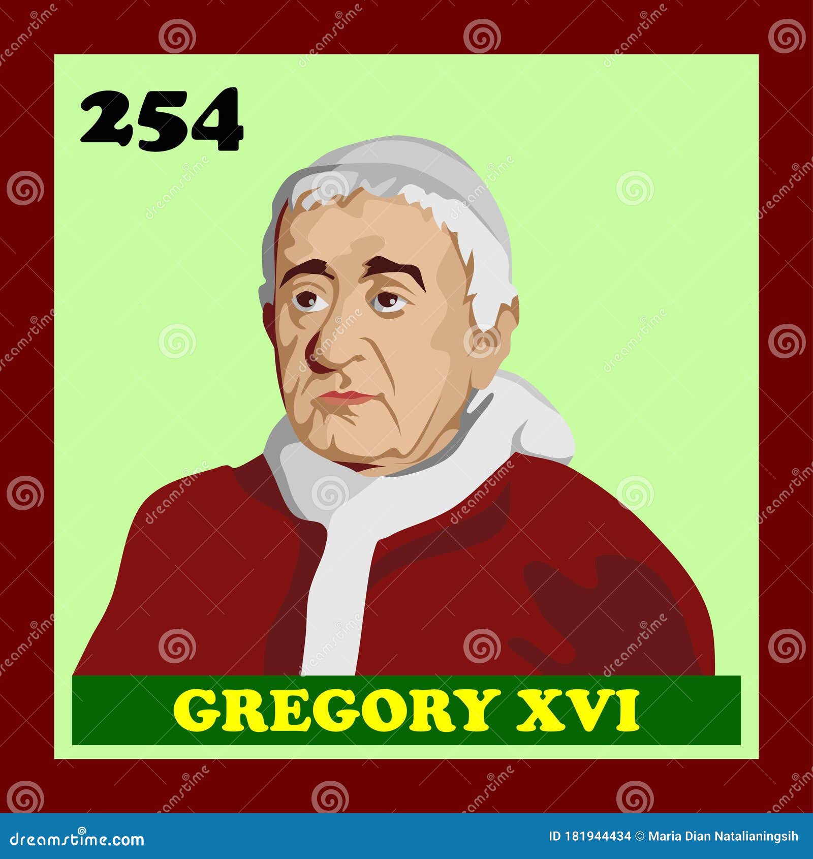 254th Rome Pope Gregory XVI Stock Vector - Illustration of 254th ...