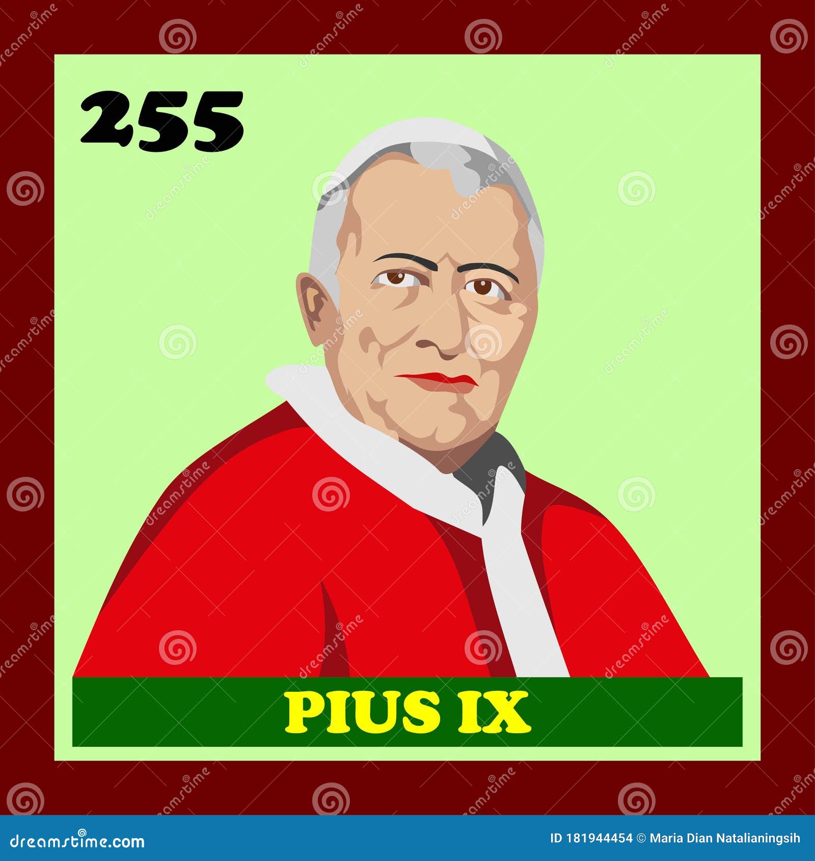 255th Rome Pope Pius IX stock vector. Illustration of catholic - 181944454