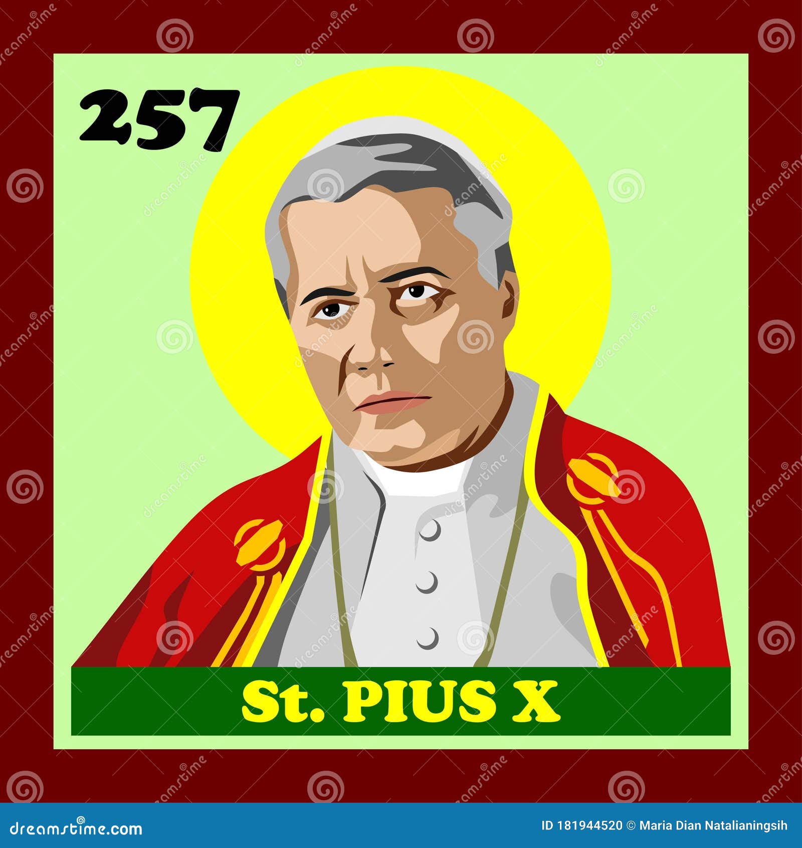 257th Rome Pope Saint Pius X Stock Vector - Illustration of saint ...