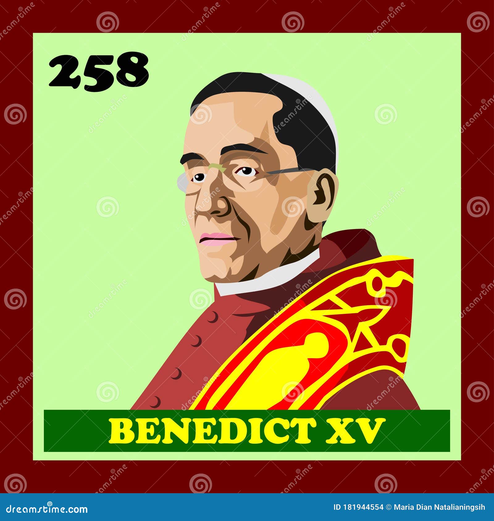 258th Rome Pope Benedict XV Stock Vector - Illustration of vatican ...