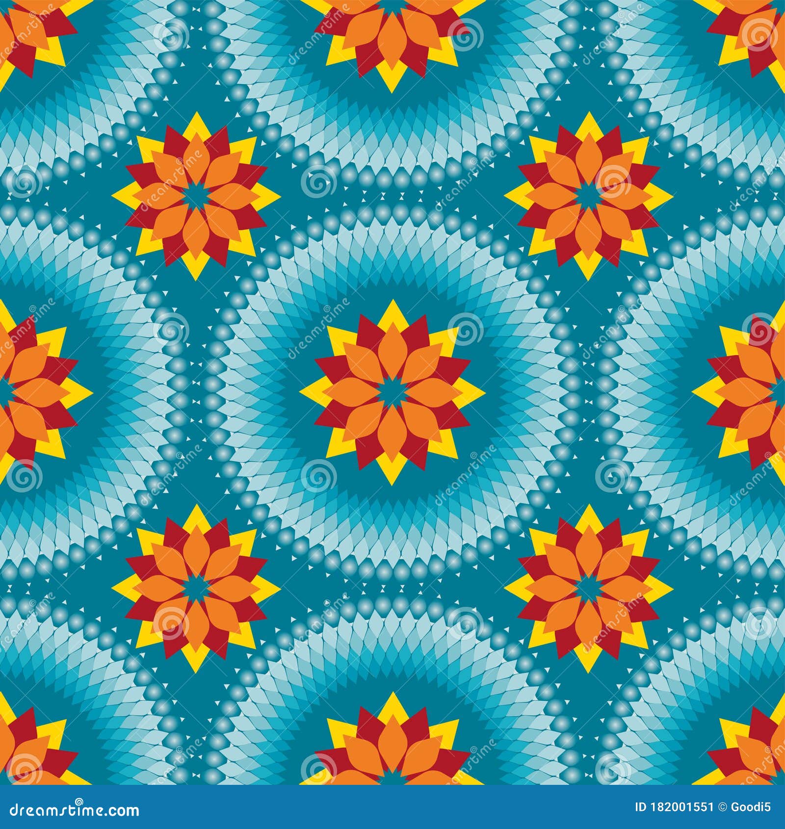 Seamless Geometric Design Pattern in Vibrant Colors Stock Vector ...