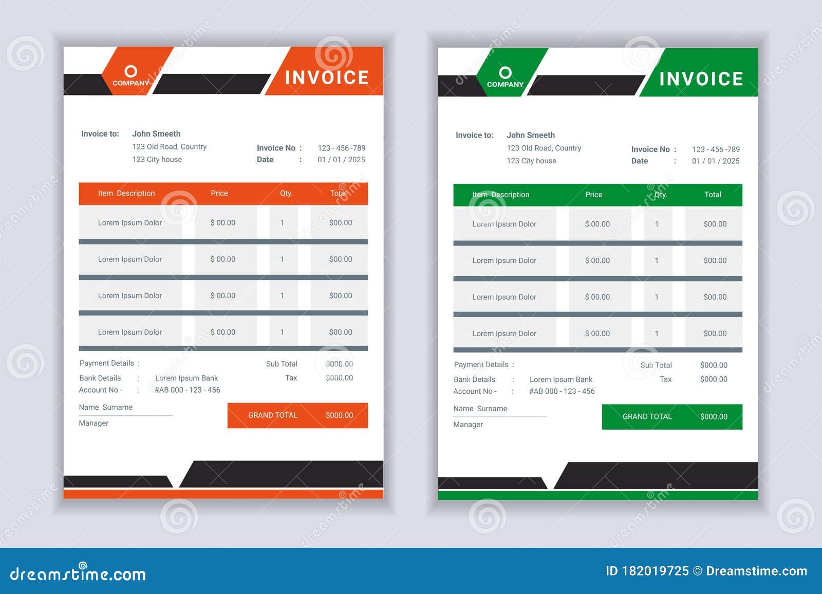 Invoice Templates Cartoon Vector | CartoonDealer.com #23001519