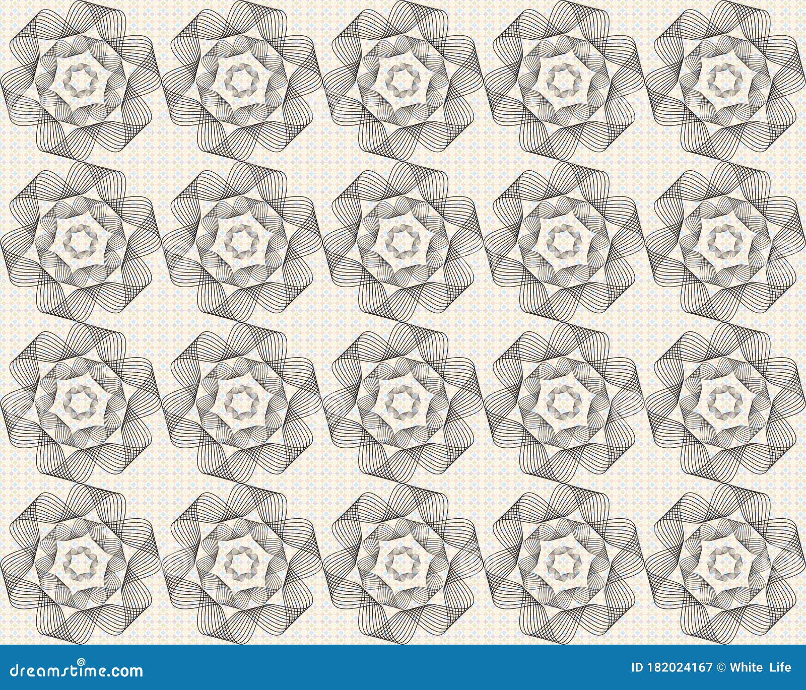 Spiral Flowers Seamless Pattern Design Stock Illustration ...
