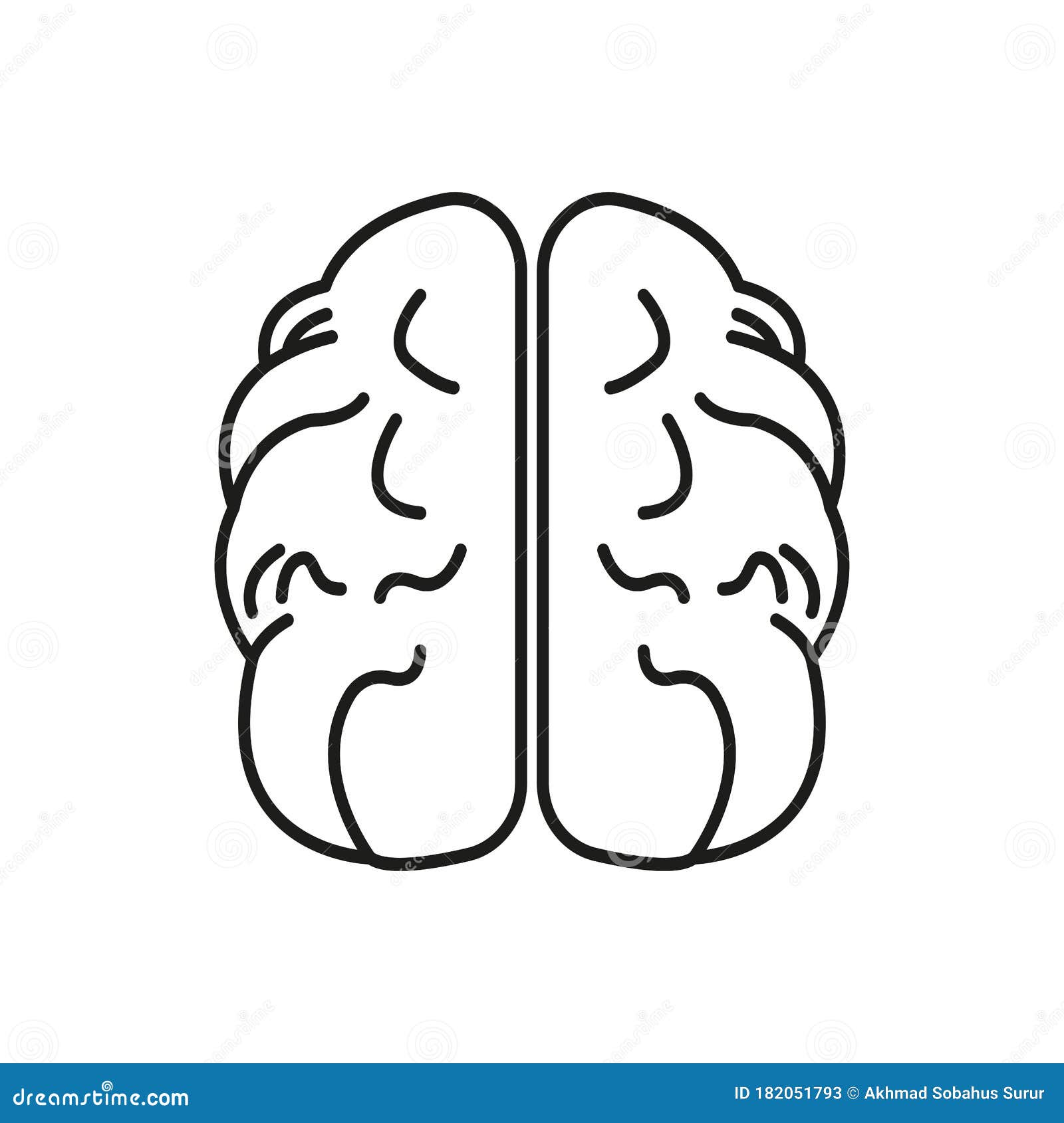 Brain Line Icon Template Vector Stock Vector - Illustration of genius ...
