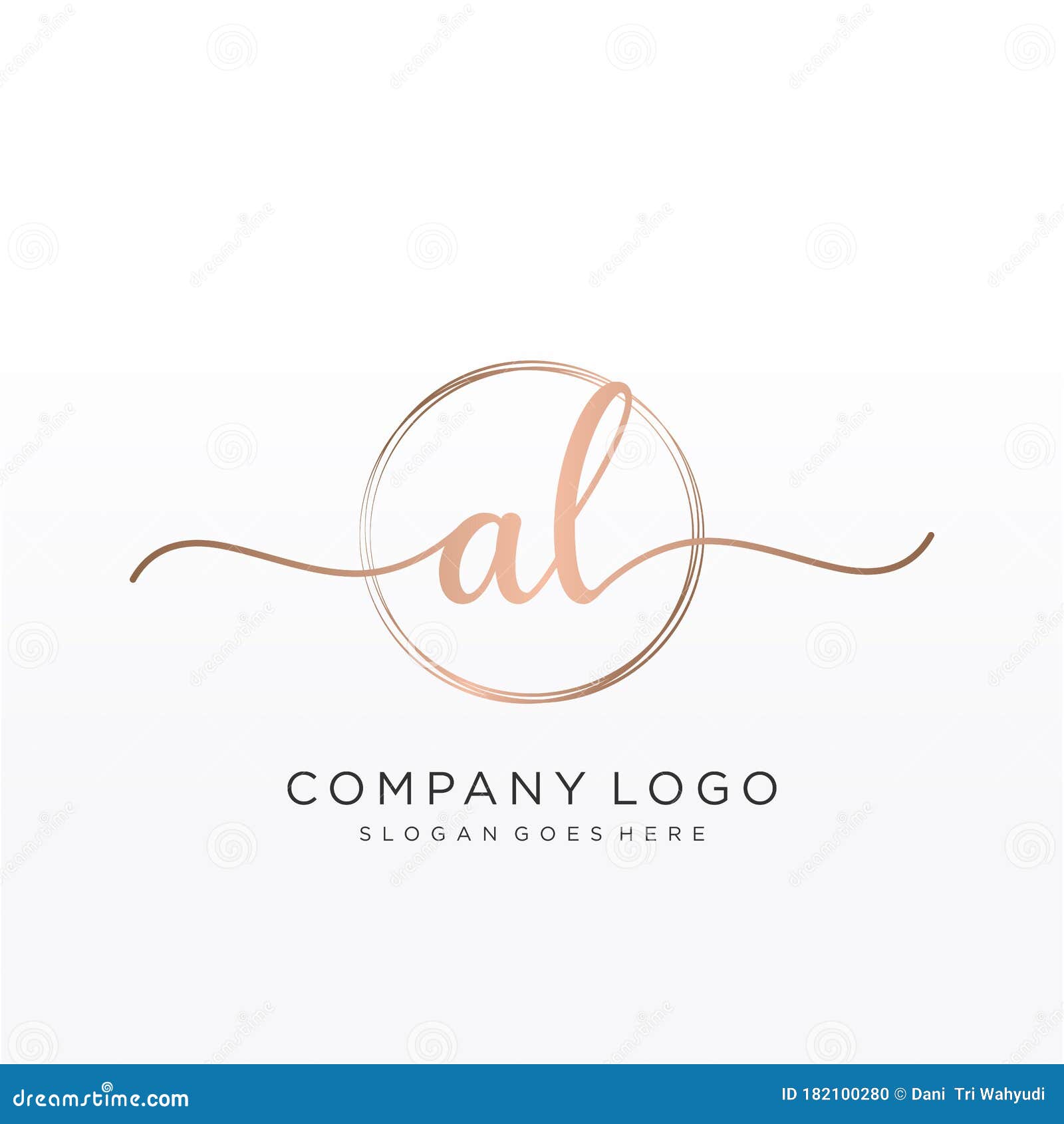 AL Initial Handwriting Logo with Circle Stock Vector - Illustration of ...