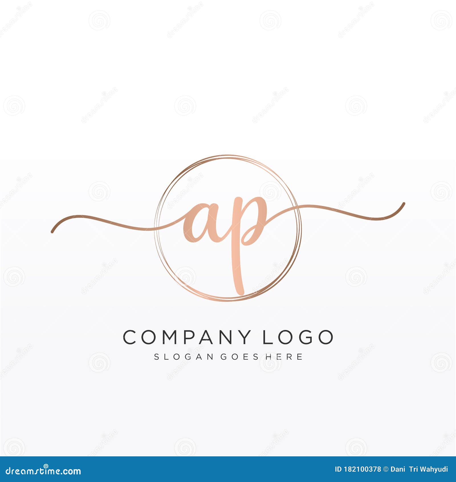 AP Initial Handwriting Logo with Circle Stock Vector - Illustration of ...