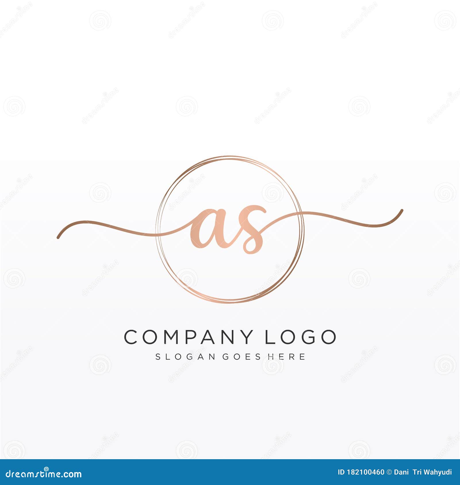 AS Initial Handwriting Logo with Circle Stock Vector - Illustration of ...