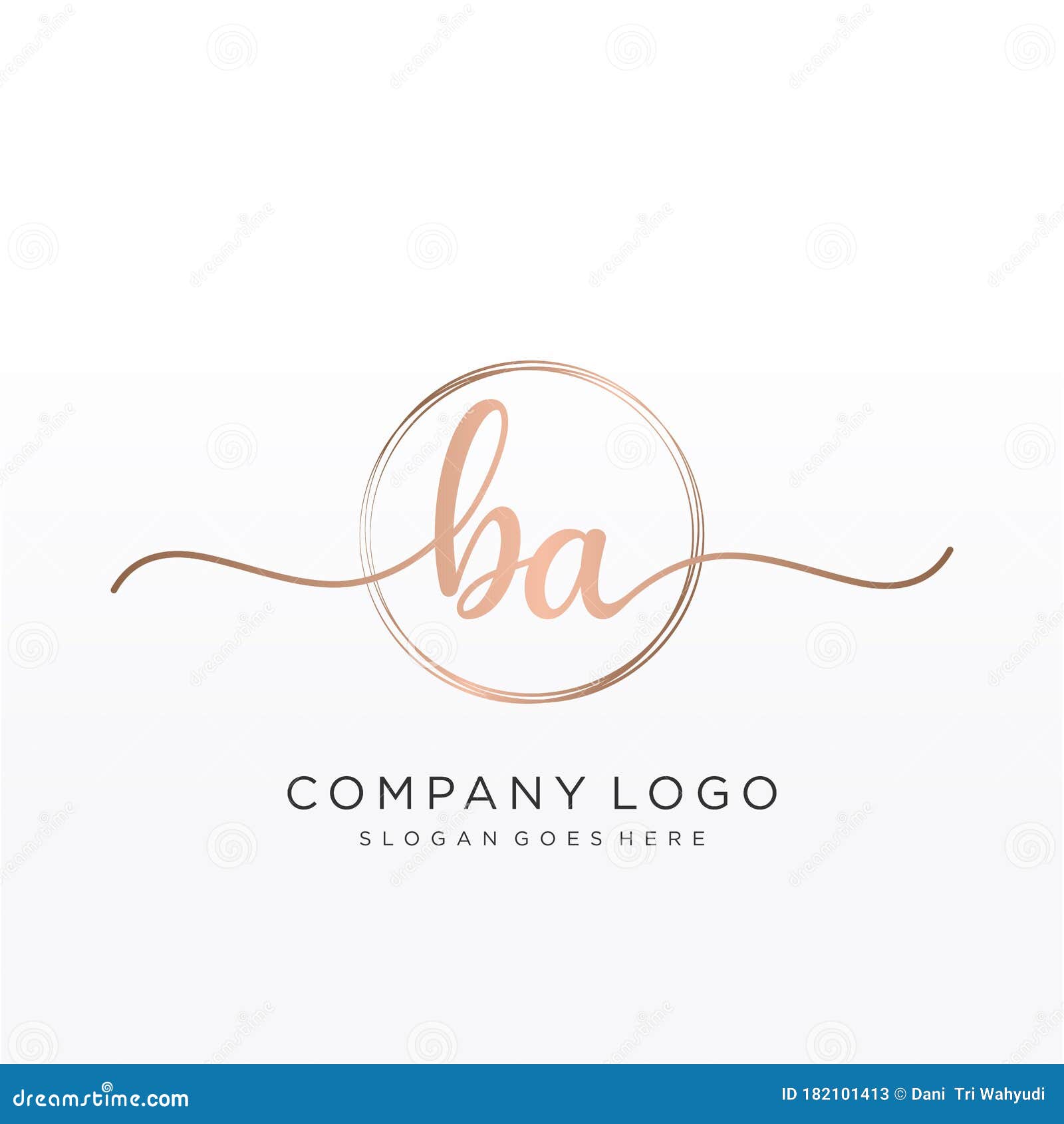BA Initial Handwriting Logo with Circle Stock Vector - Illustration of ...