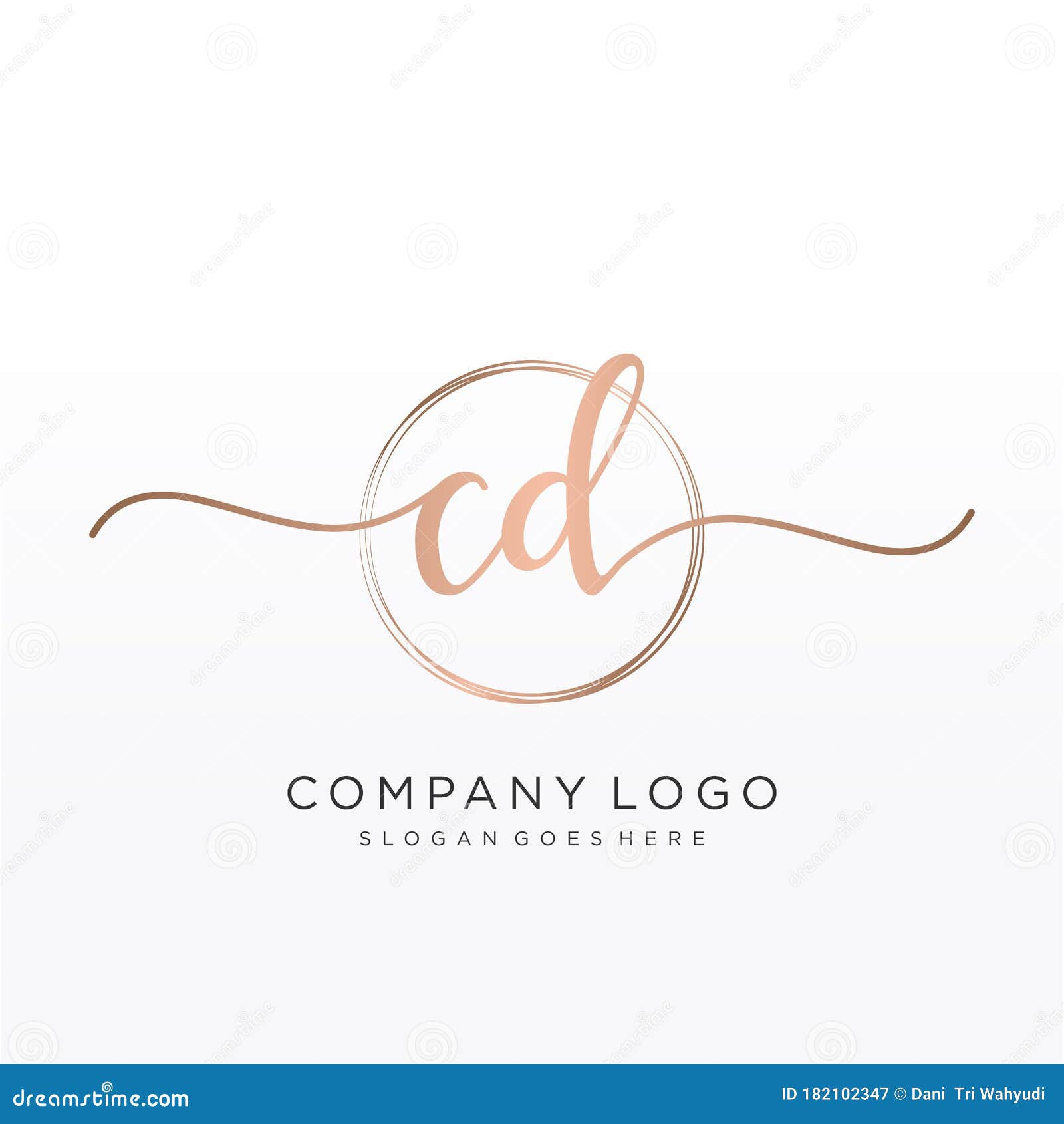 CD Initial Handwriting Logo with Circle Stock Vector - Illustration of ...