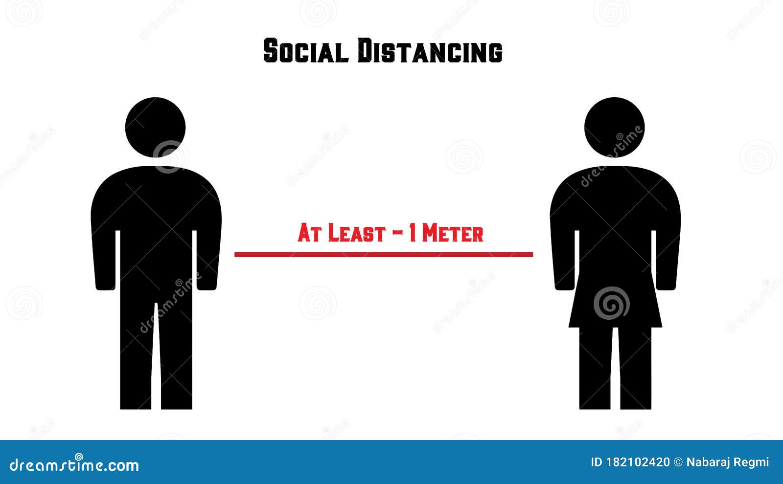 One Meter SOcial Distancing Illustration Stock Illustration ...