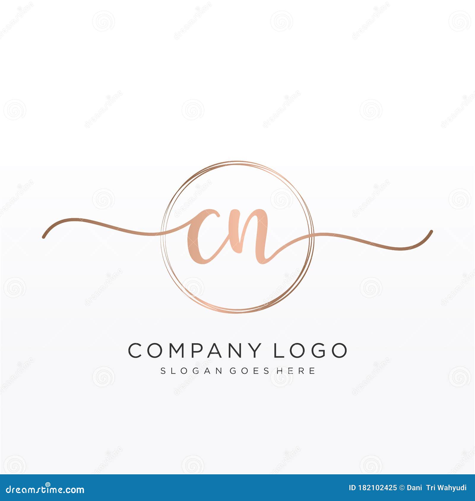 CN Initial Handwriting Logo with Circle Stock Vector - Illustration of ...