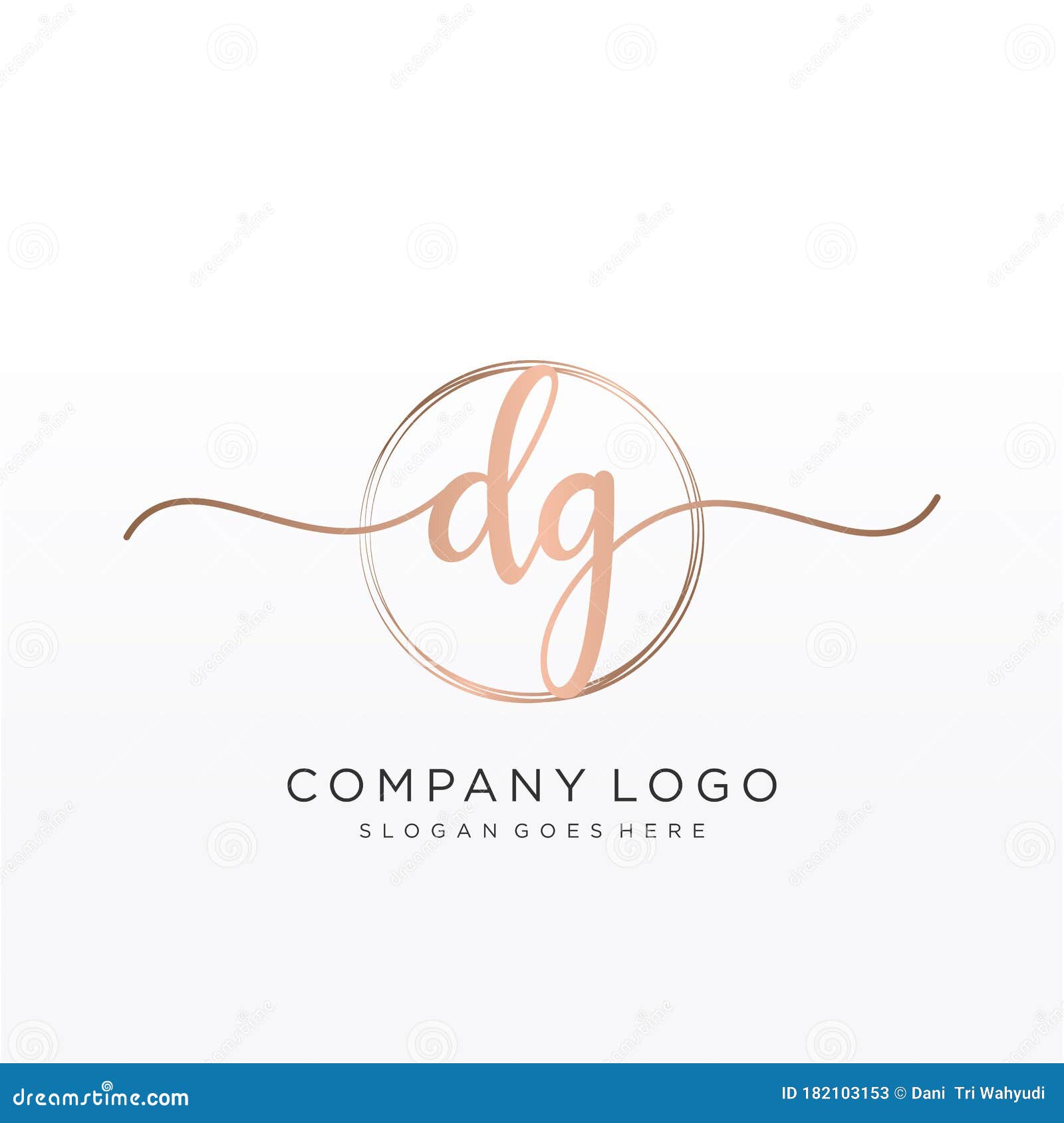 DG Initial Handwriting Logo with Circle Stock Vector - Illustration of ...