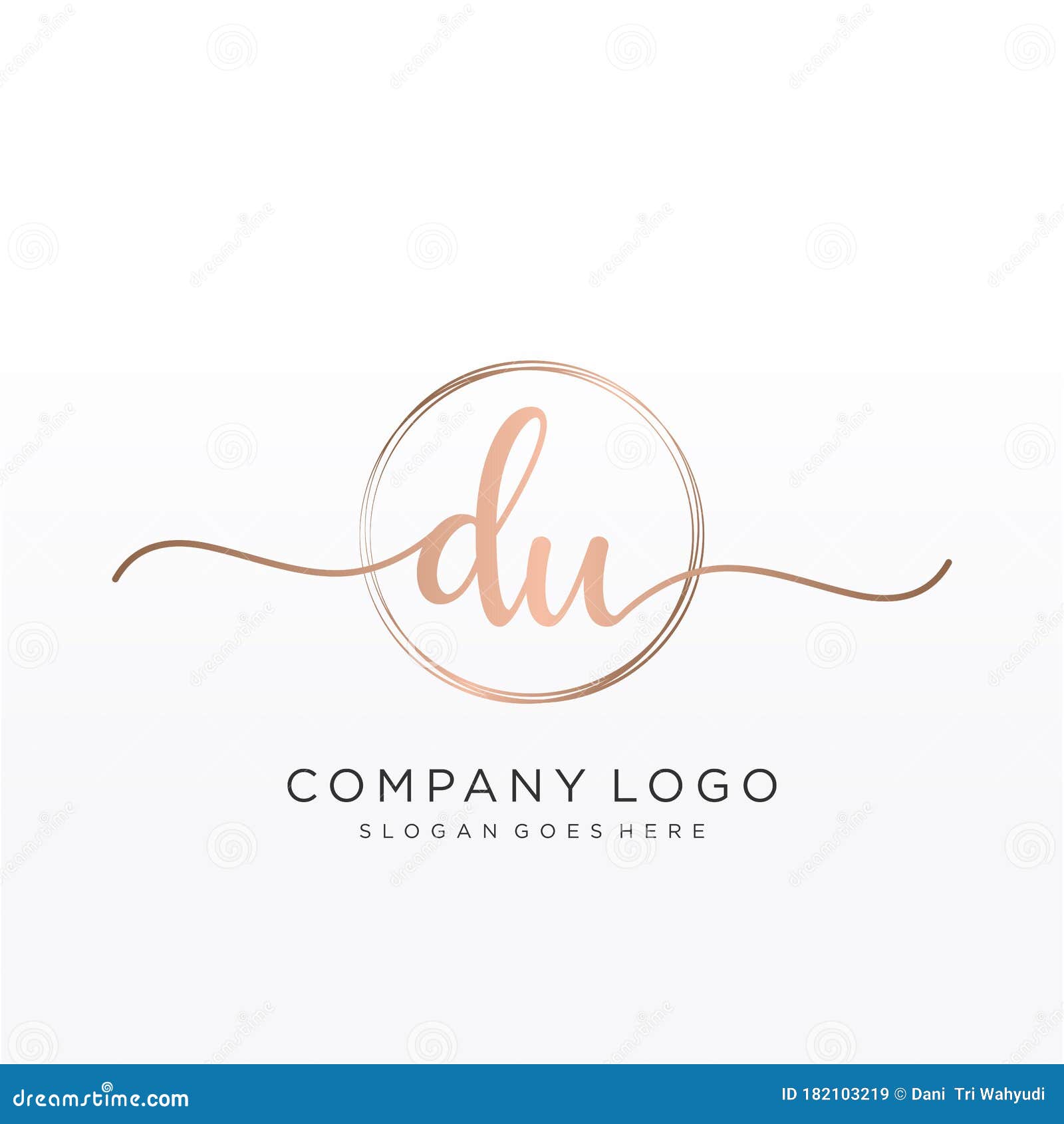 DU Initial Handwriting Logo with Circle Stock Vector - Illustration of ...