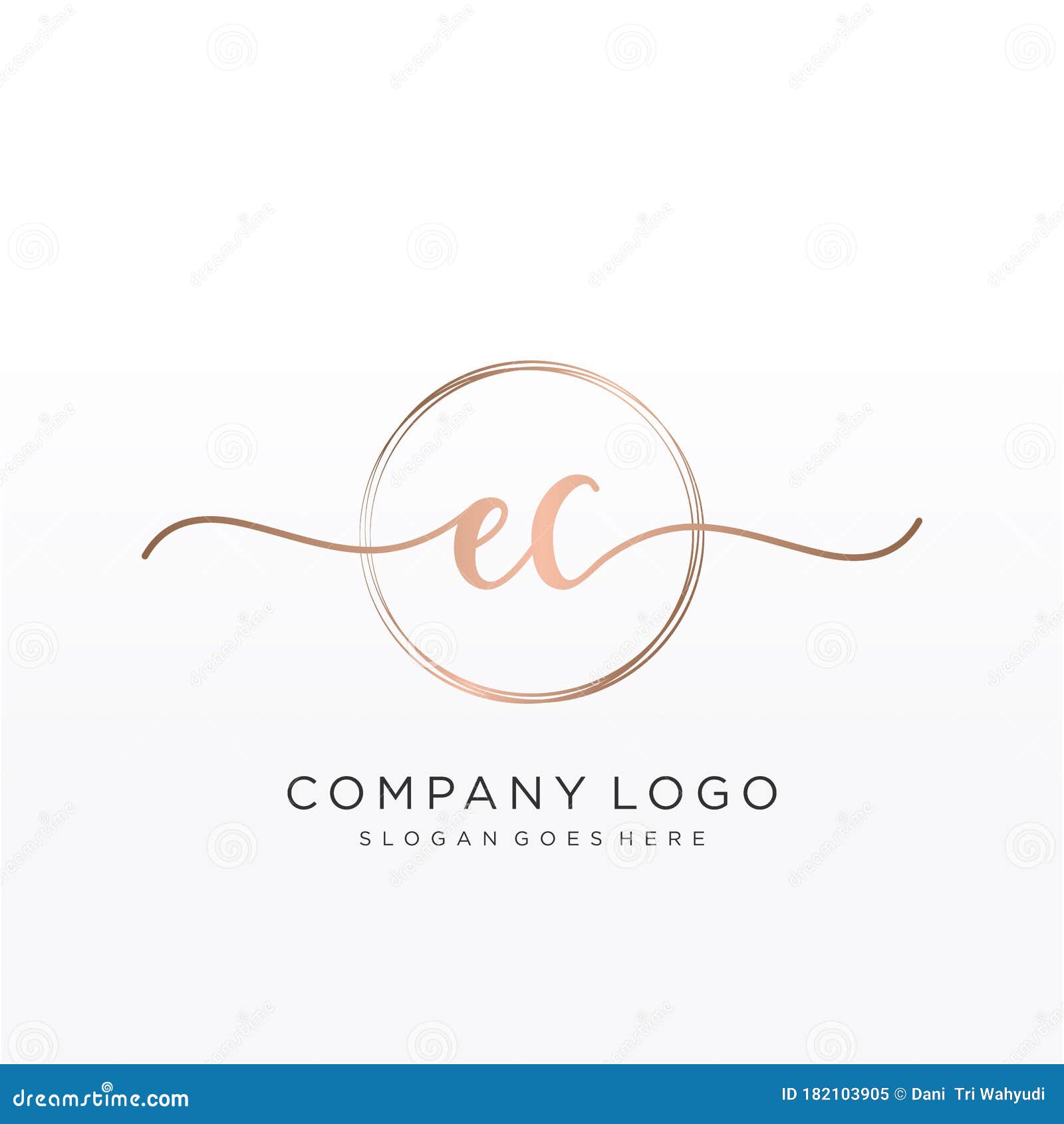 EC Initial Handwriting Logo with Circle Stock Vector - Illustration of ...