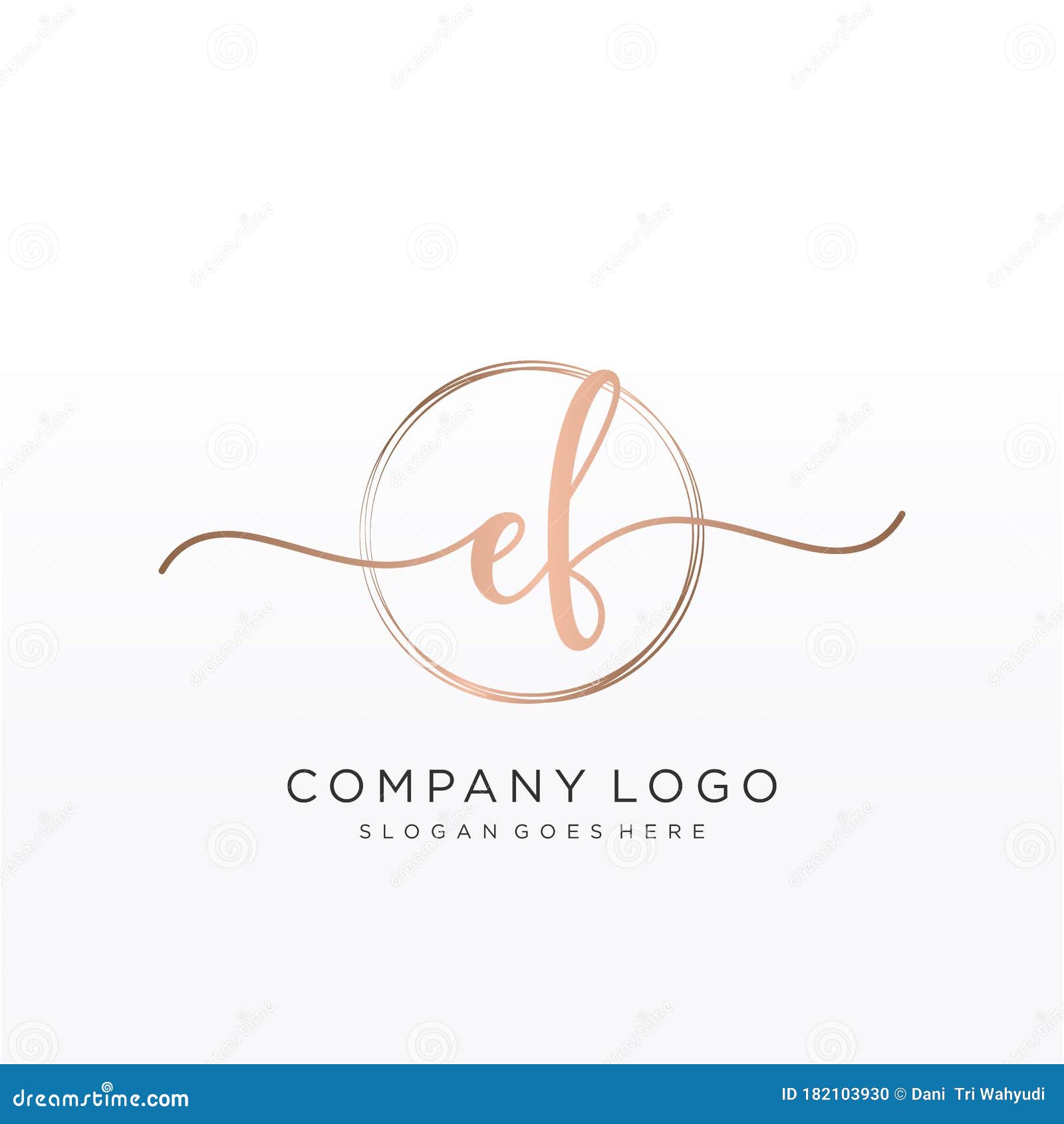 EF Initial Handwriting Logo with Circle Stock Vector - Illustration of ...