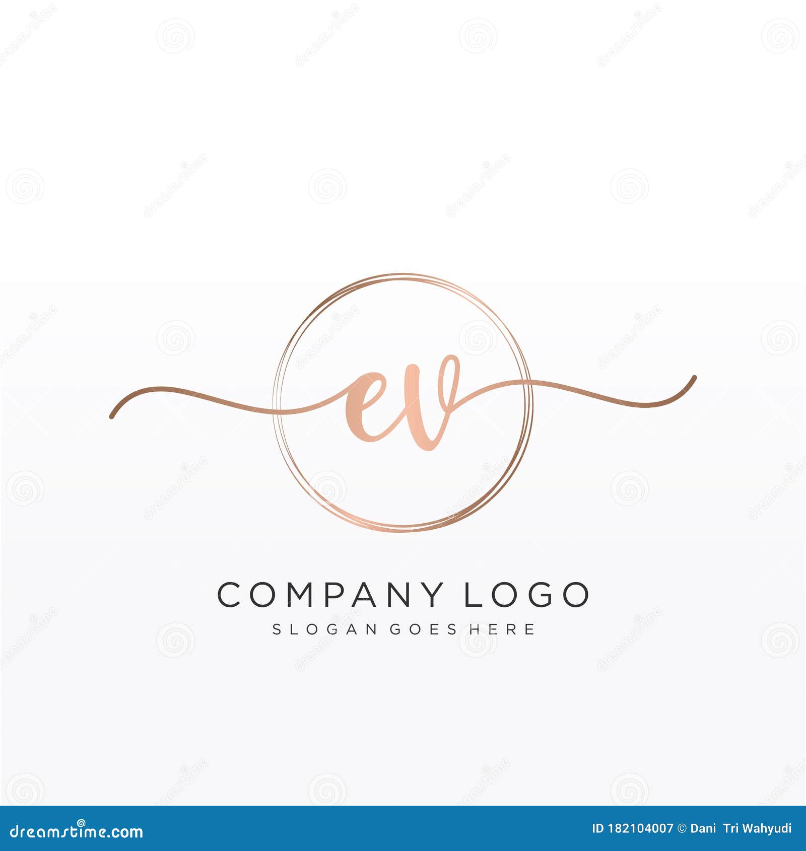 EV Initial Handwriting Logo with Circle Stock Vector - Illustration of ...