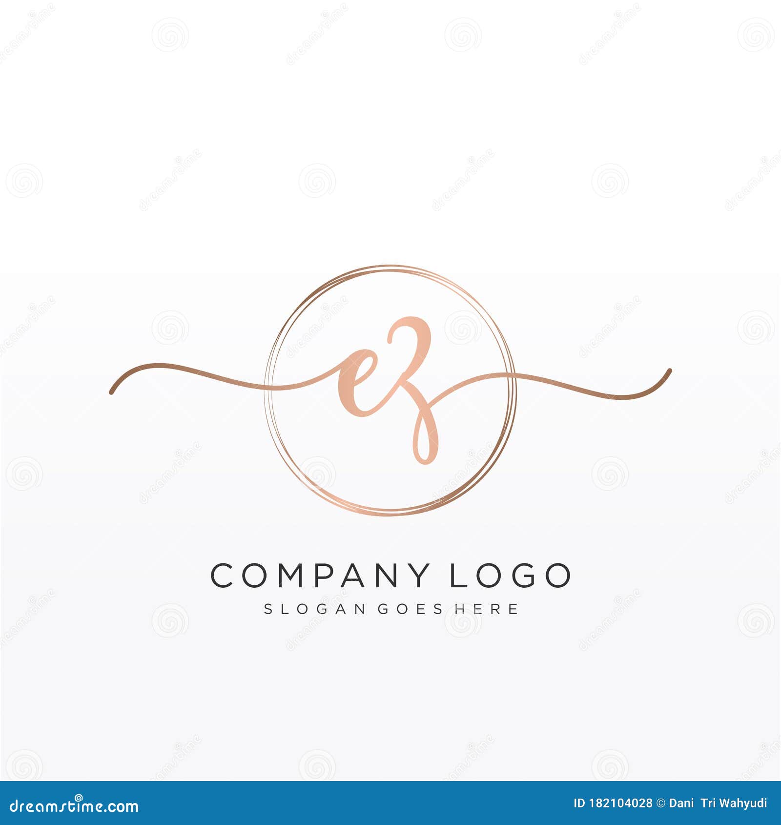 EZ Initial Handwriting Logo with Circle Stock Vector - Illustration of ...