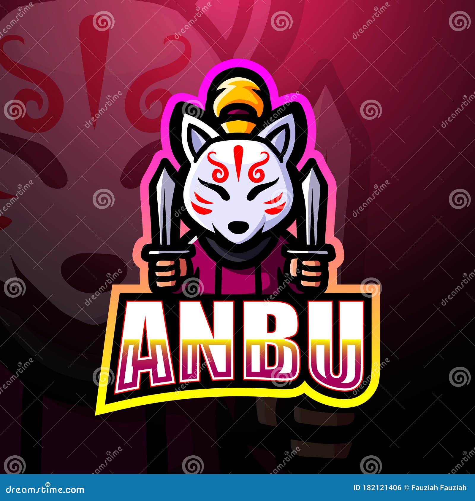 Anbu Mascot Esport Logo Design Stock Vector - Illustration of head ...