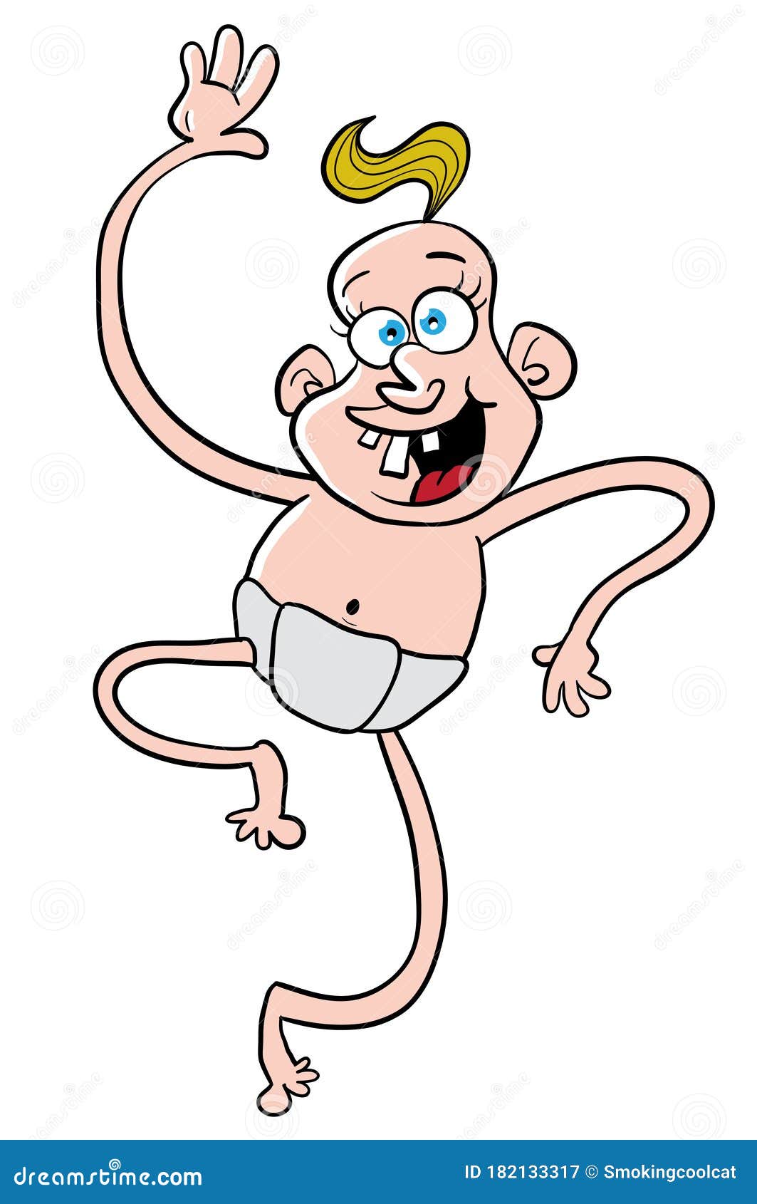 Crazy Little Baby Dancing and Being Silly Stock Vector - Illustration ...