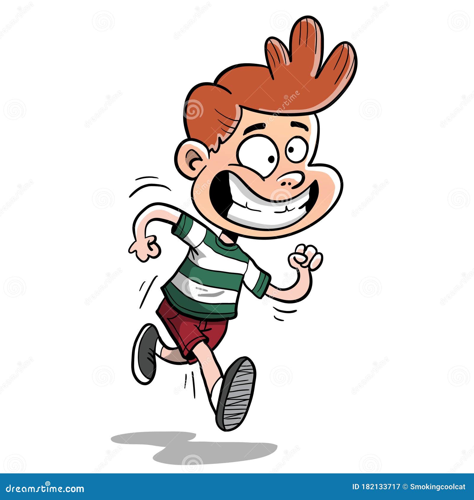 Happy Little Kid Running with Joy Stock Vector - Illustration of school ...