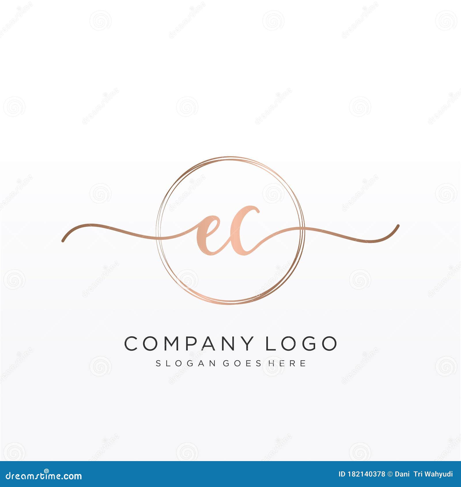 EC Initial Handwriting Logo with Circle Stock Vector - Illustration of ...
