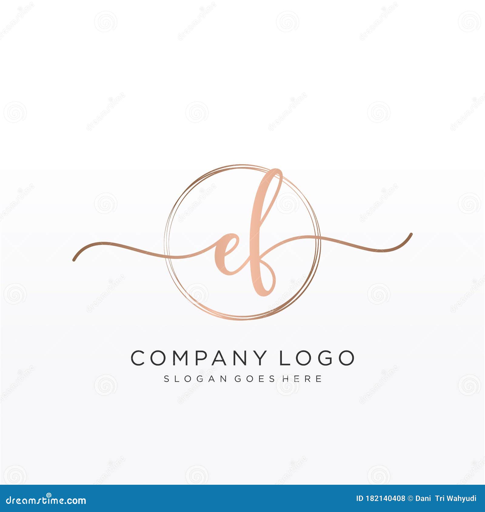 EF Initial Handwriting Logo with Circle Stock Vector - Illustration of ...