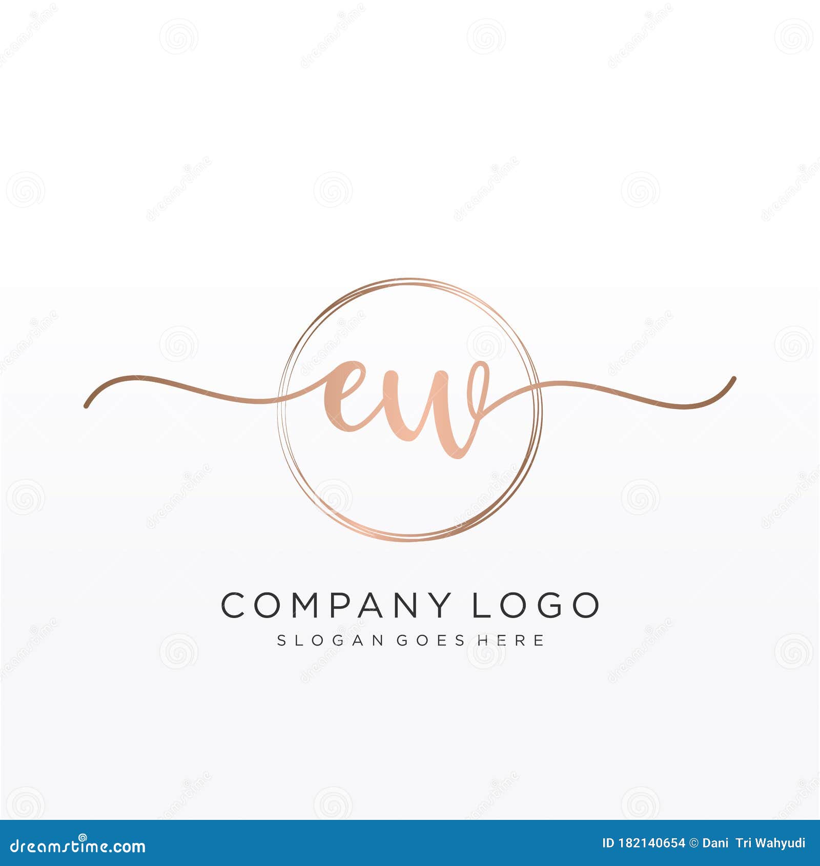 EW Initial Handwriting Logo with Circle Stock Vector - Illustration of ...