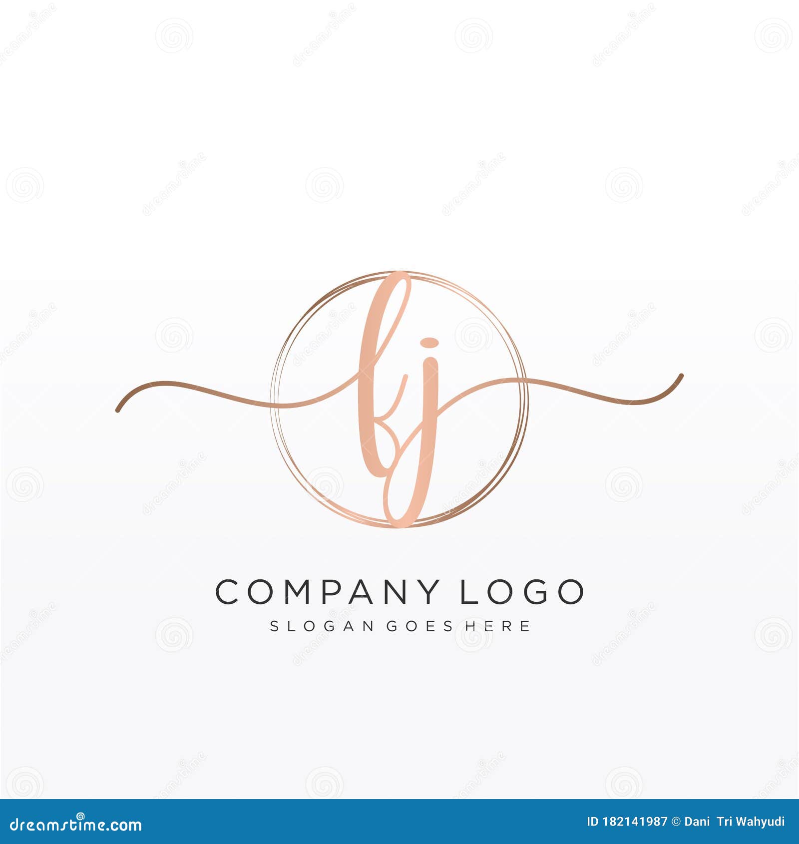 FJ Initial Handwriting Logo with Circle Stock Vector - Illustration of ...