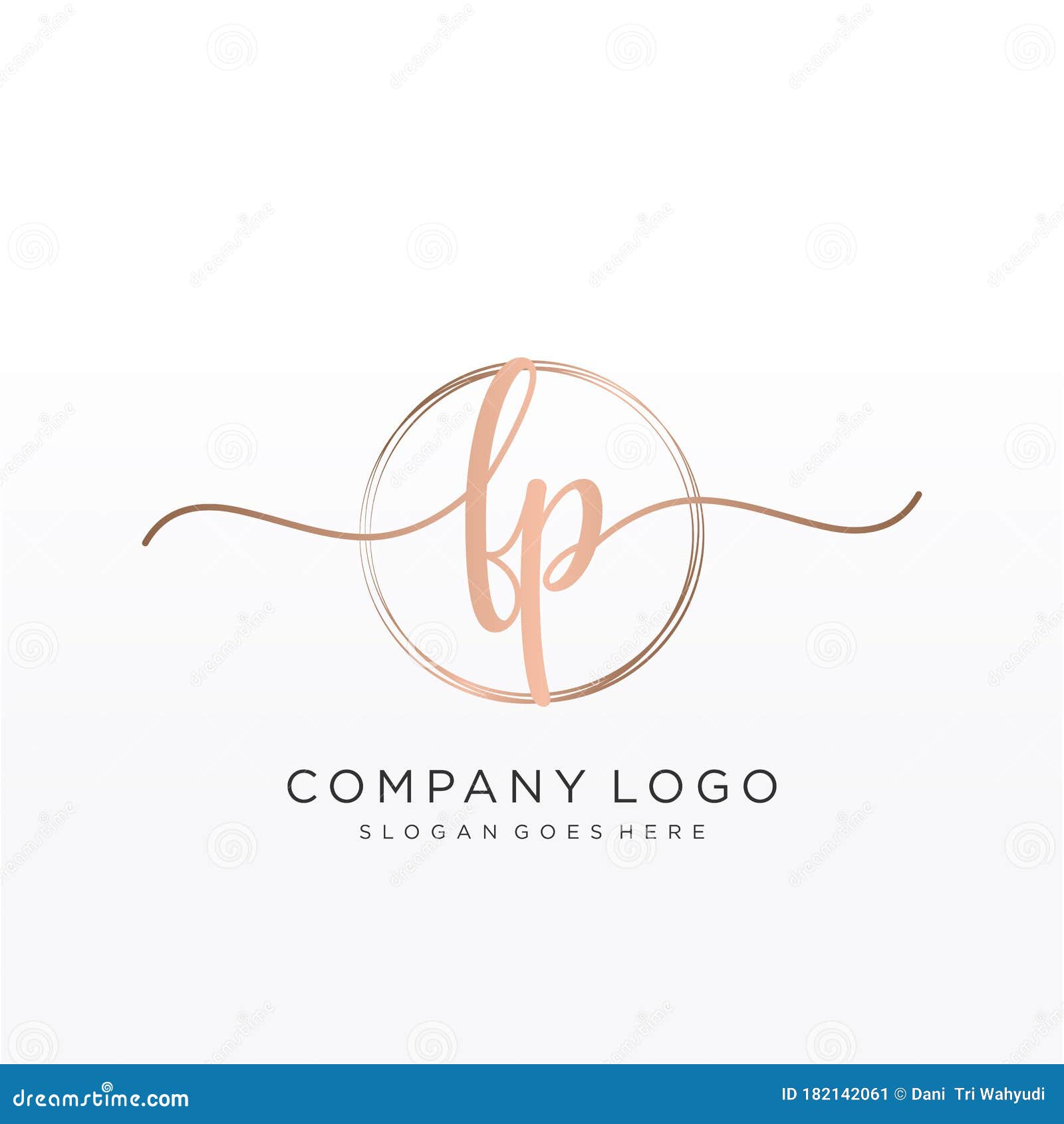 FP Initial Handwriting Logo with Circle Stock Vector - Illustration of ...